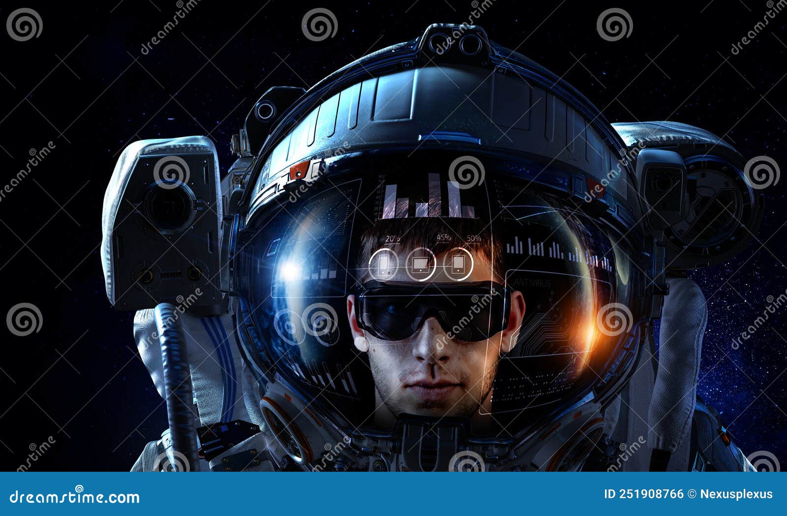 Astronaut and Space Exploration Theme. Stock Photo - Image of earth ...