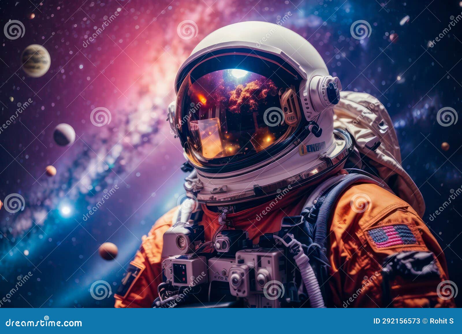 Astronaut In Space Exploring, Neon Space Universe, Celestial, Beautiful ...