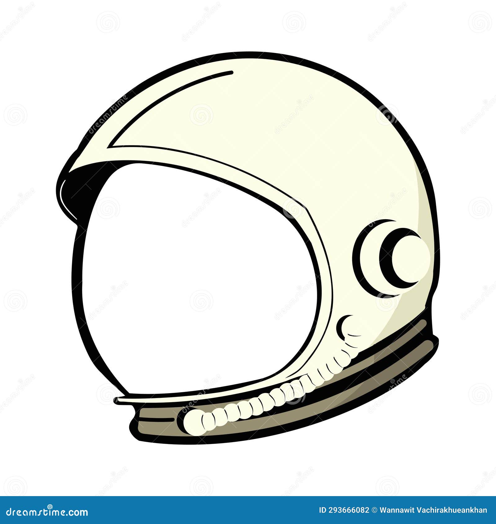 Astronaut Space Helmet Flat Cartoon Stock Vector - Illustration of ...