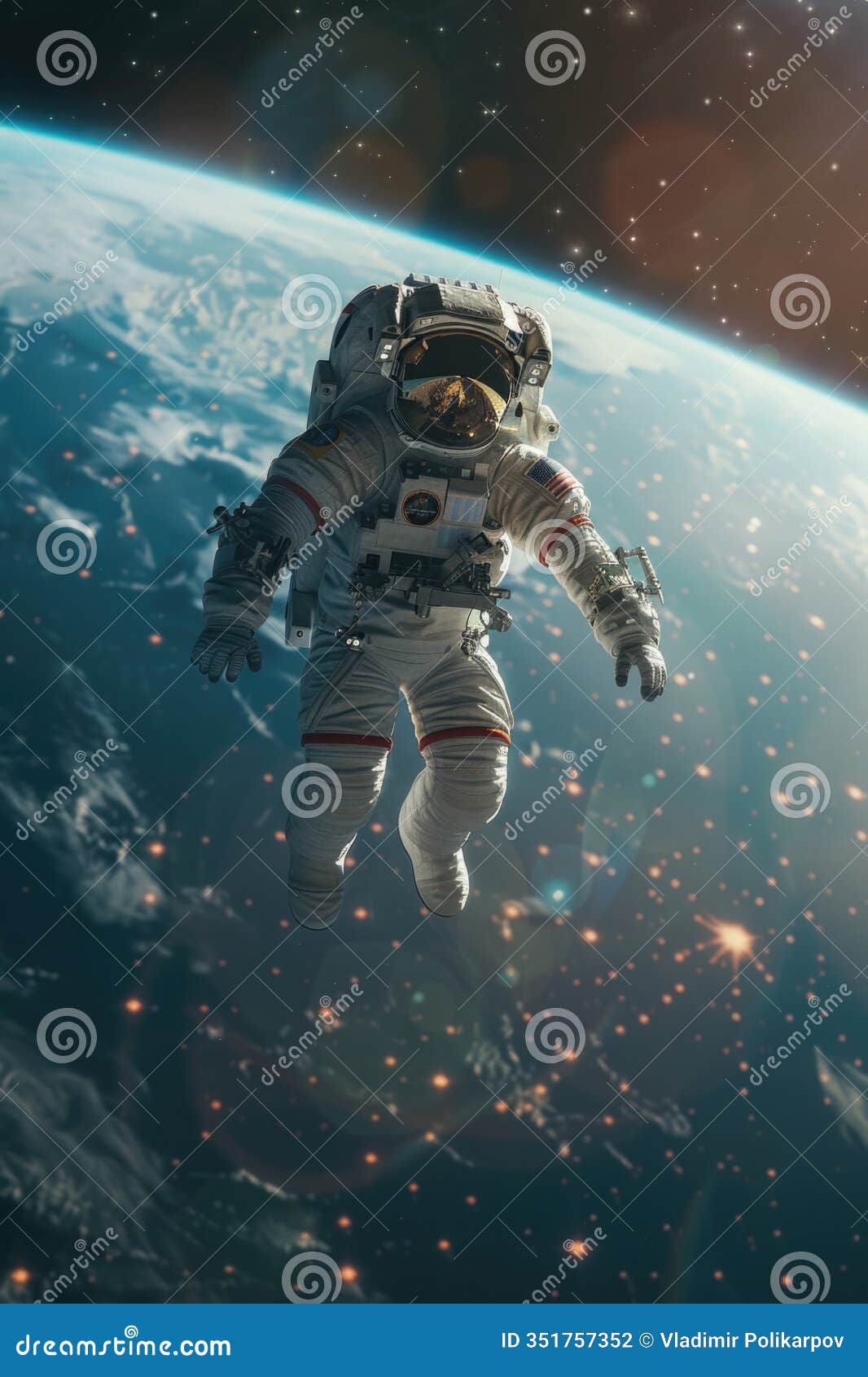An Astronaut in Space Looking Down at the Earth, Suitable for Science ...