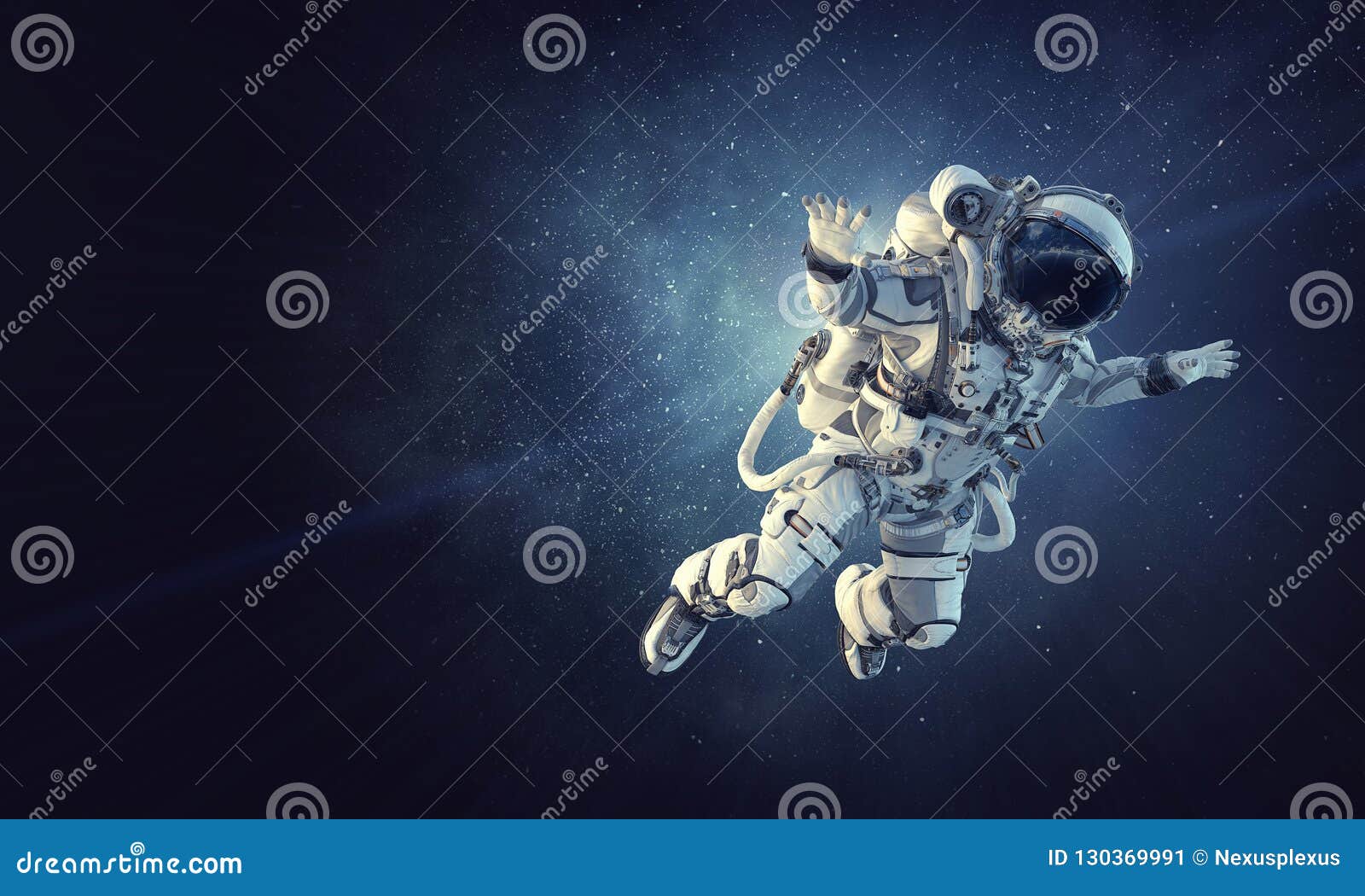 Astronaut Floating In Vibrant Nebula Space With Colorful Cosmic ...