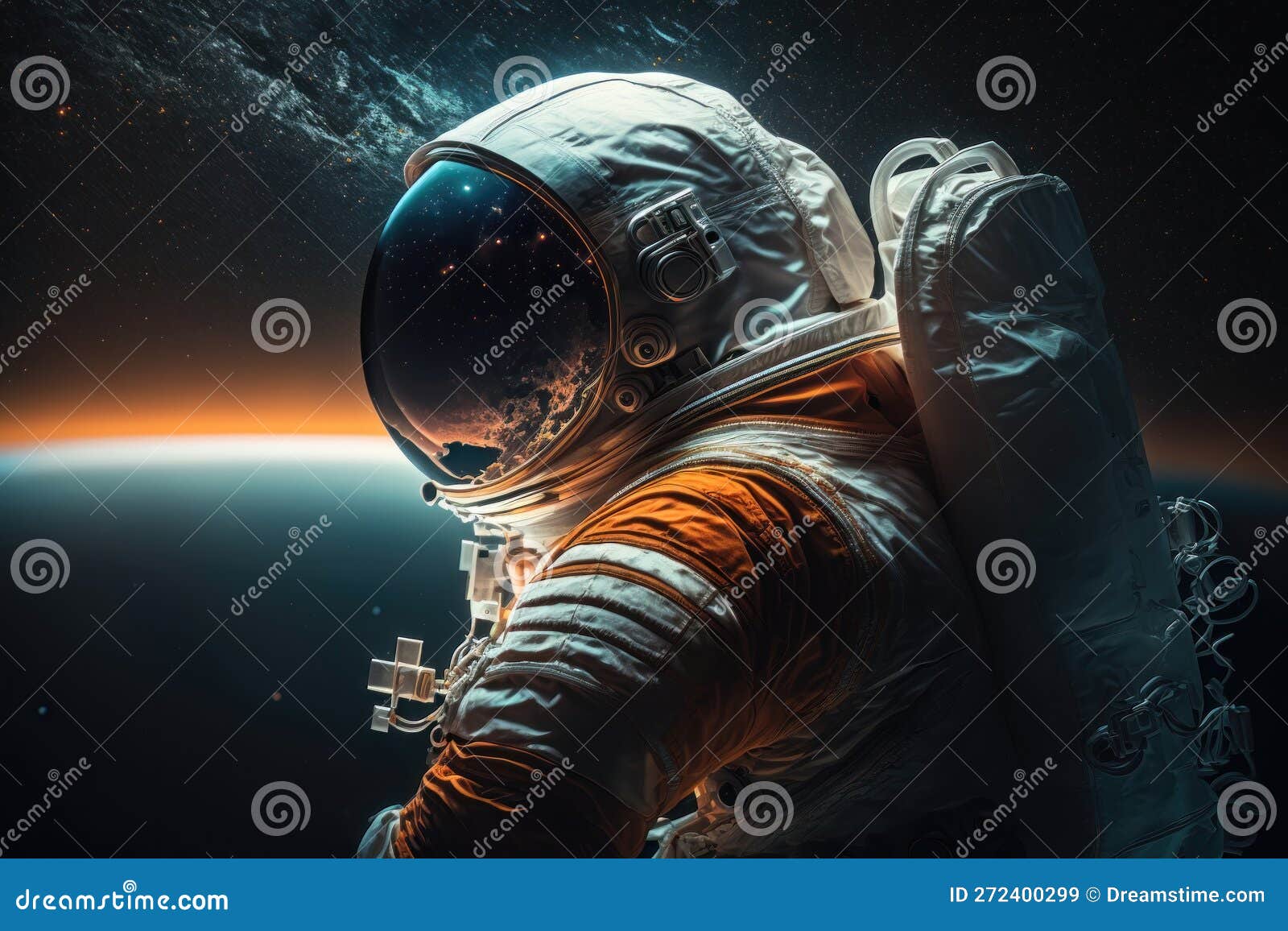 Astronaut in Space, No Face. AI Generated Stock Illustration ...