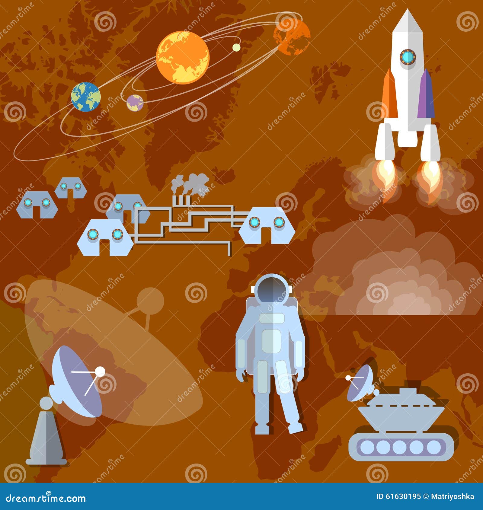 Astronaut in Space, Study of Mars, Planet, Orbit, Spacecraft Stock ...