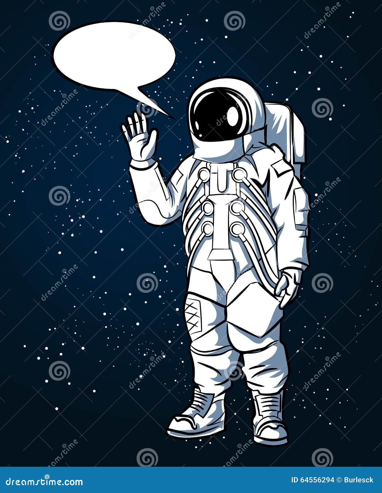 Astronaut in Space Suit Hand Drawn Style Stock Vector - Illustration of ...