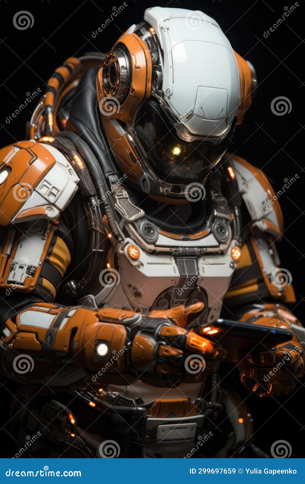 Astronaut in a Space Suit Holding a Futuristic-looking Tool, Stock ...