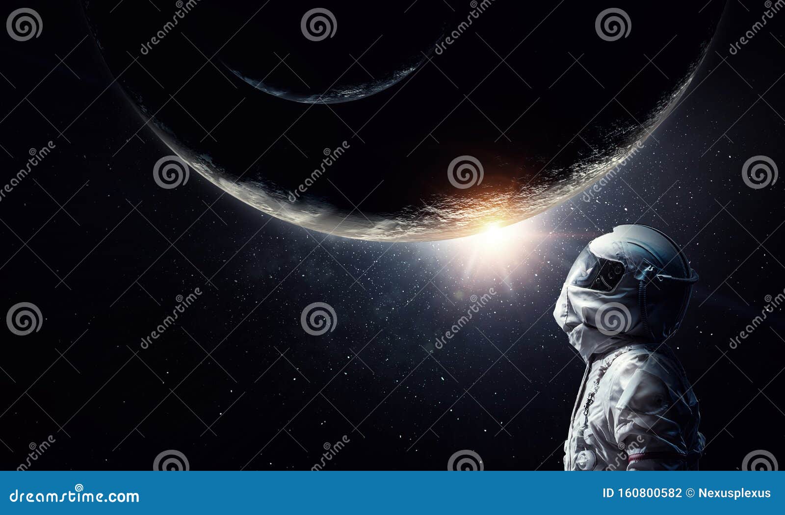 Spaceman and Planets Abstract Theme Stock Photo - Image of world ...