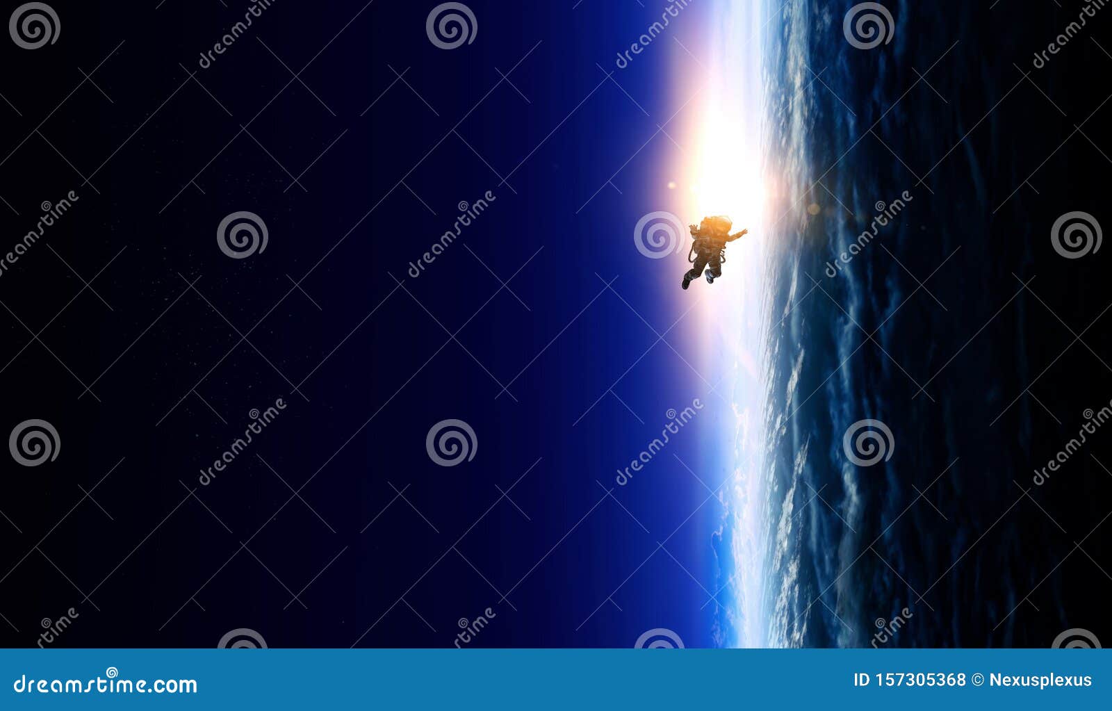 Spaceman and Planet, Human in Space Concept Stock Photo - Image of ...