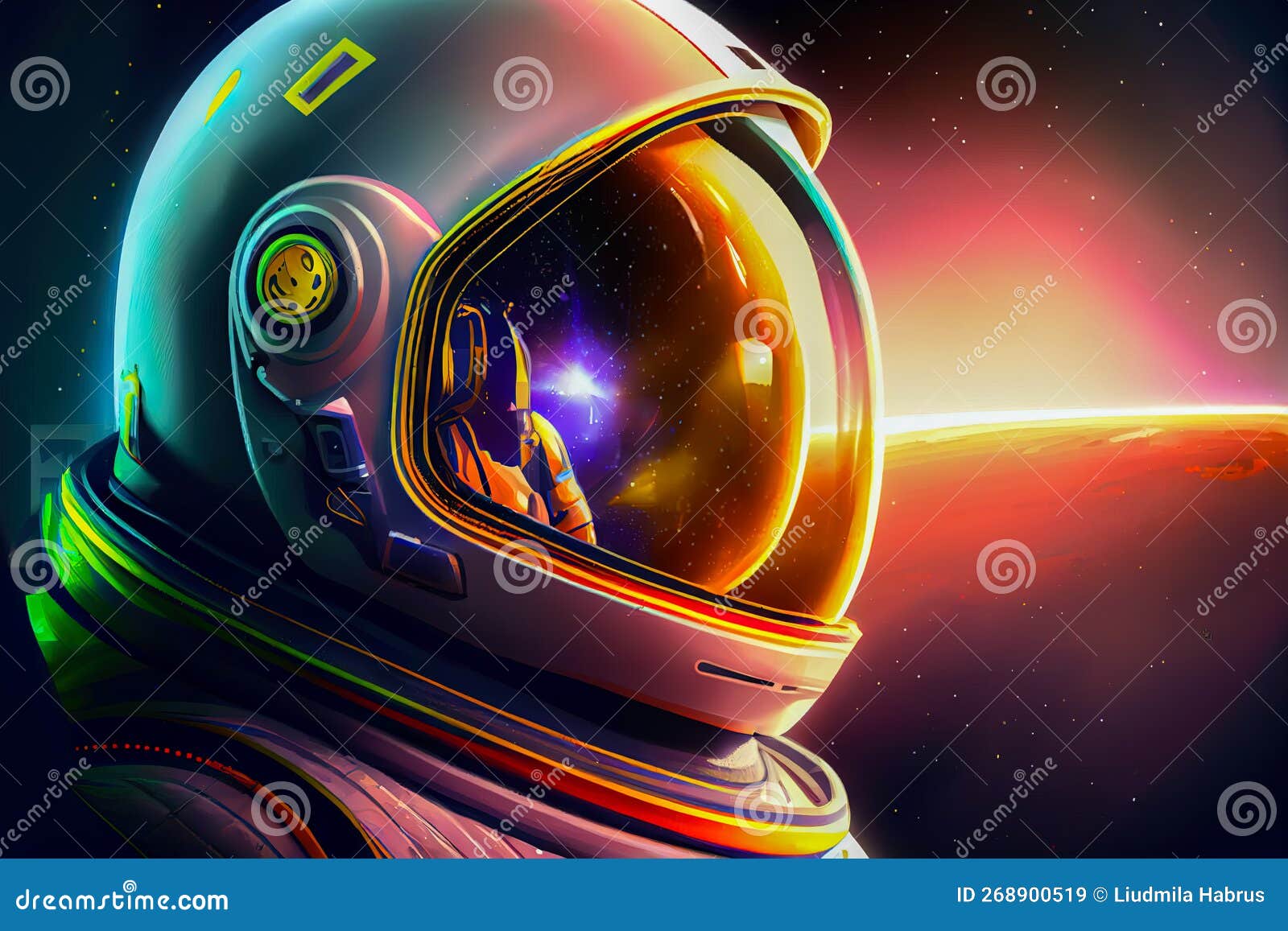 Astronaut in Space Suit in Space Portrait. Generative AI Stock Image ...