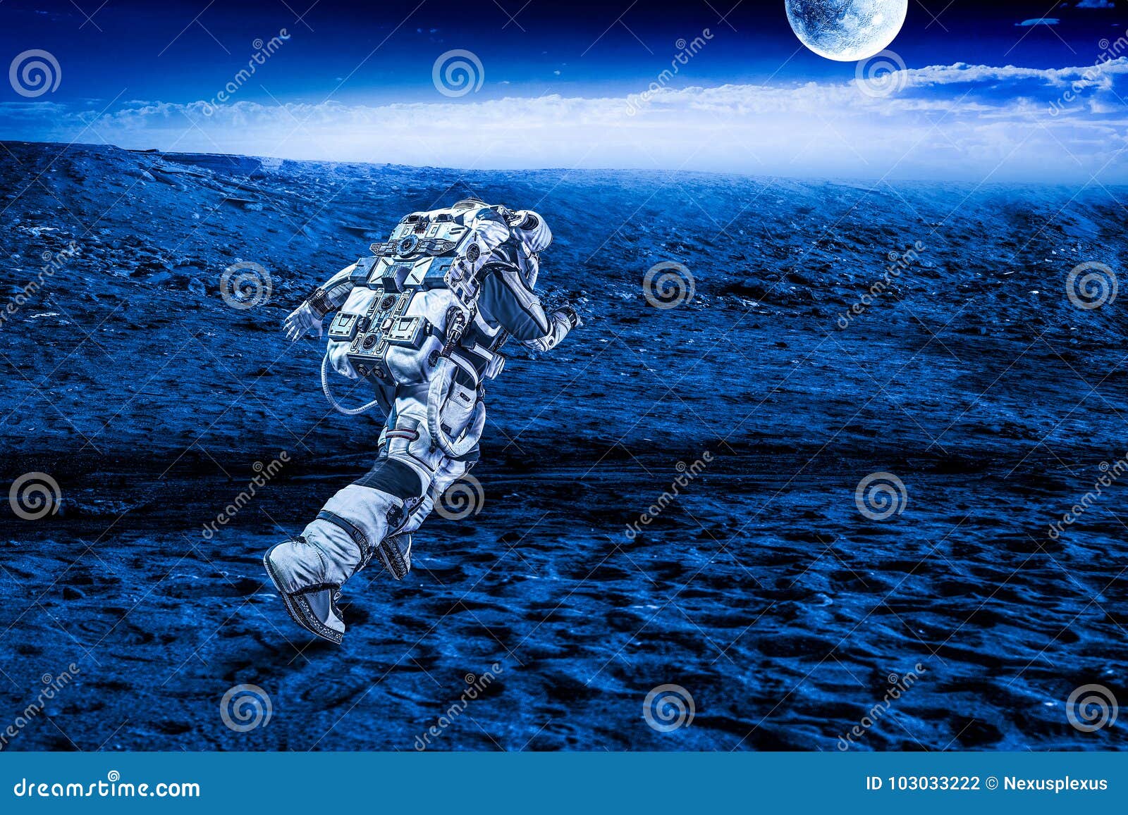 Spaceman Running Fast. Mixed Media Stock Photo - Image of mixed, suit ...