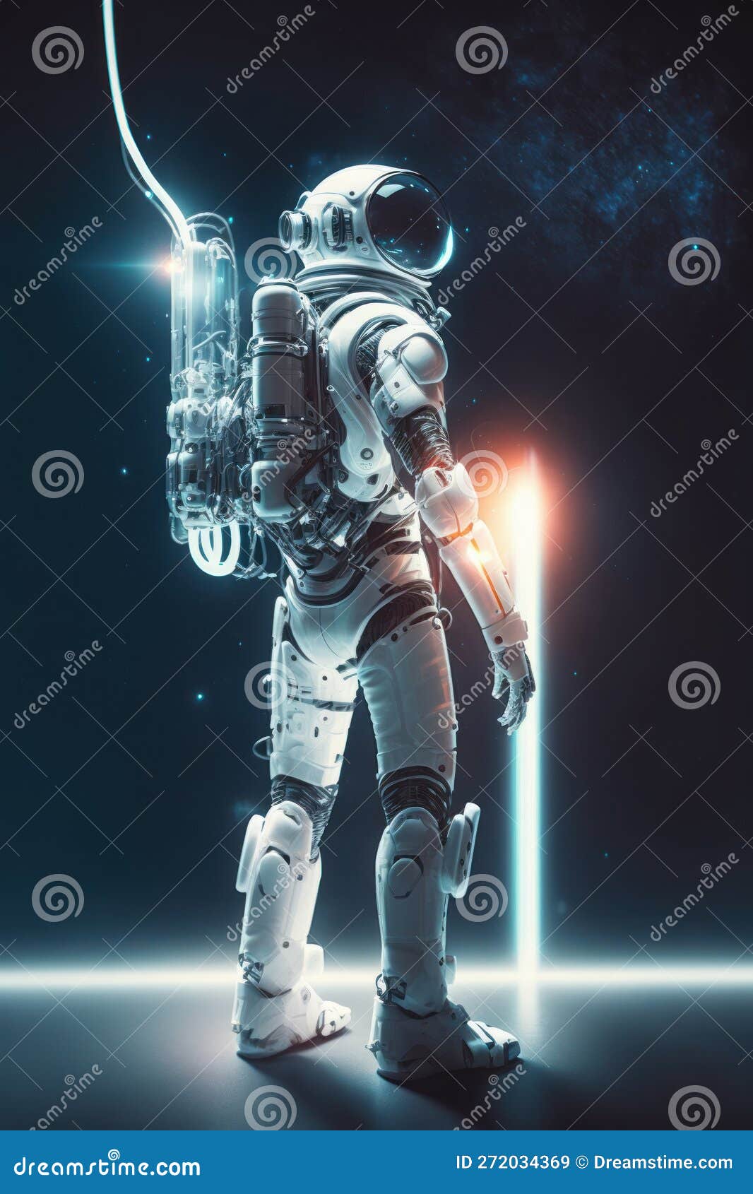 Astronaut in Space Suit. Science Fiction Art Stock Illustration ...