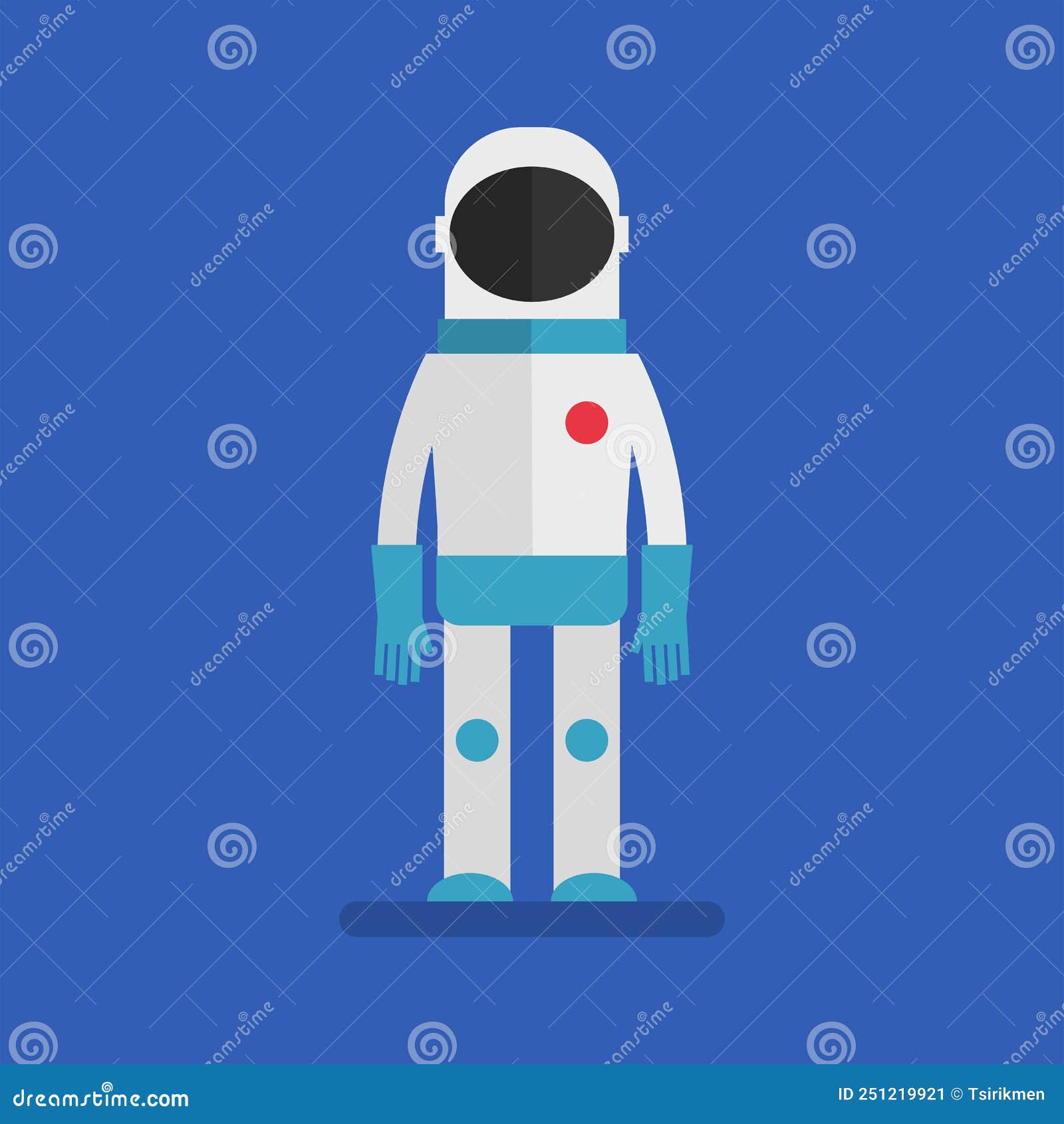 Astronaut in Space Suit Standing. Flat People Stock Vector ...