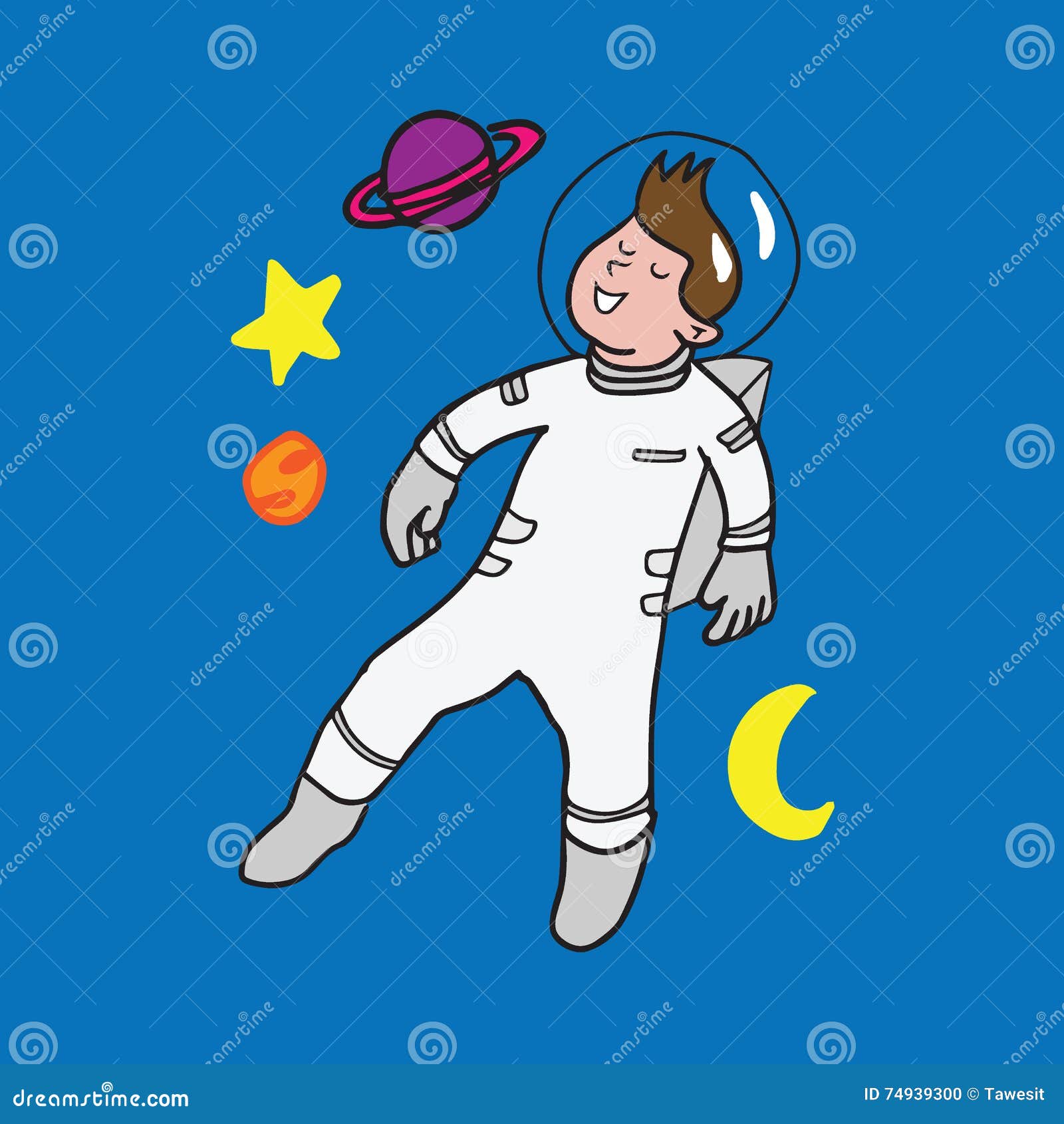 Astronaut Space Walking Cartoon Stock Vector - Illustration of nasa ...