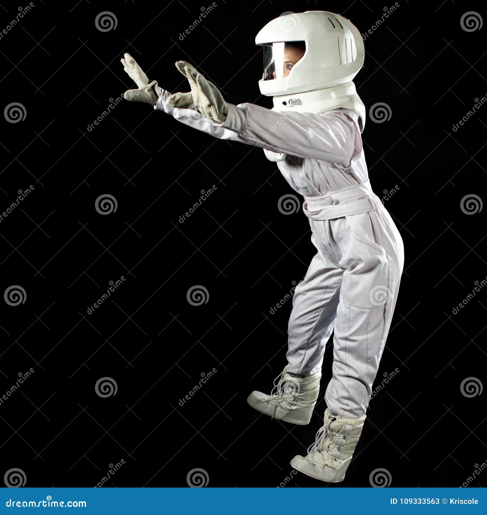 Astronaut in Space, in Zero Gravity on Black Background. Man in Space ...