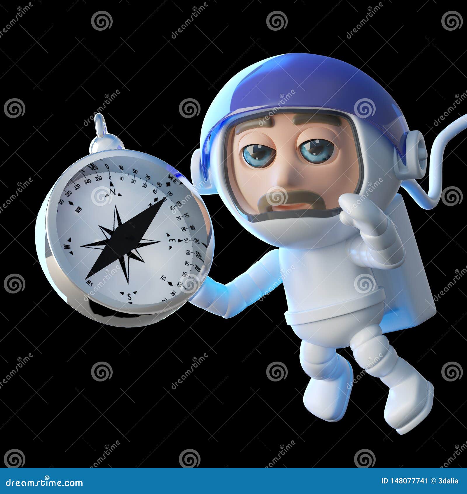 Magnetic Compass With Needle Pointing North Pole, Orientation Or ...