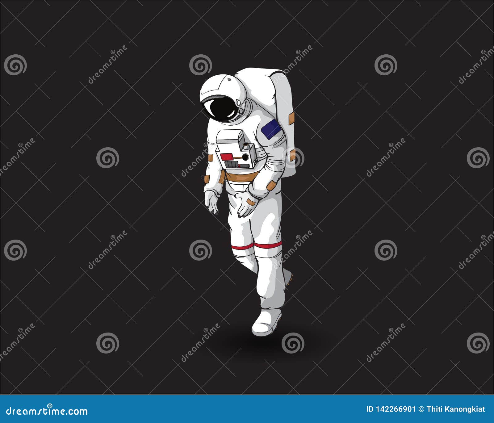 Astronaut, Spaceman Floating in Space - Vector Stock Vector ...