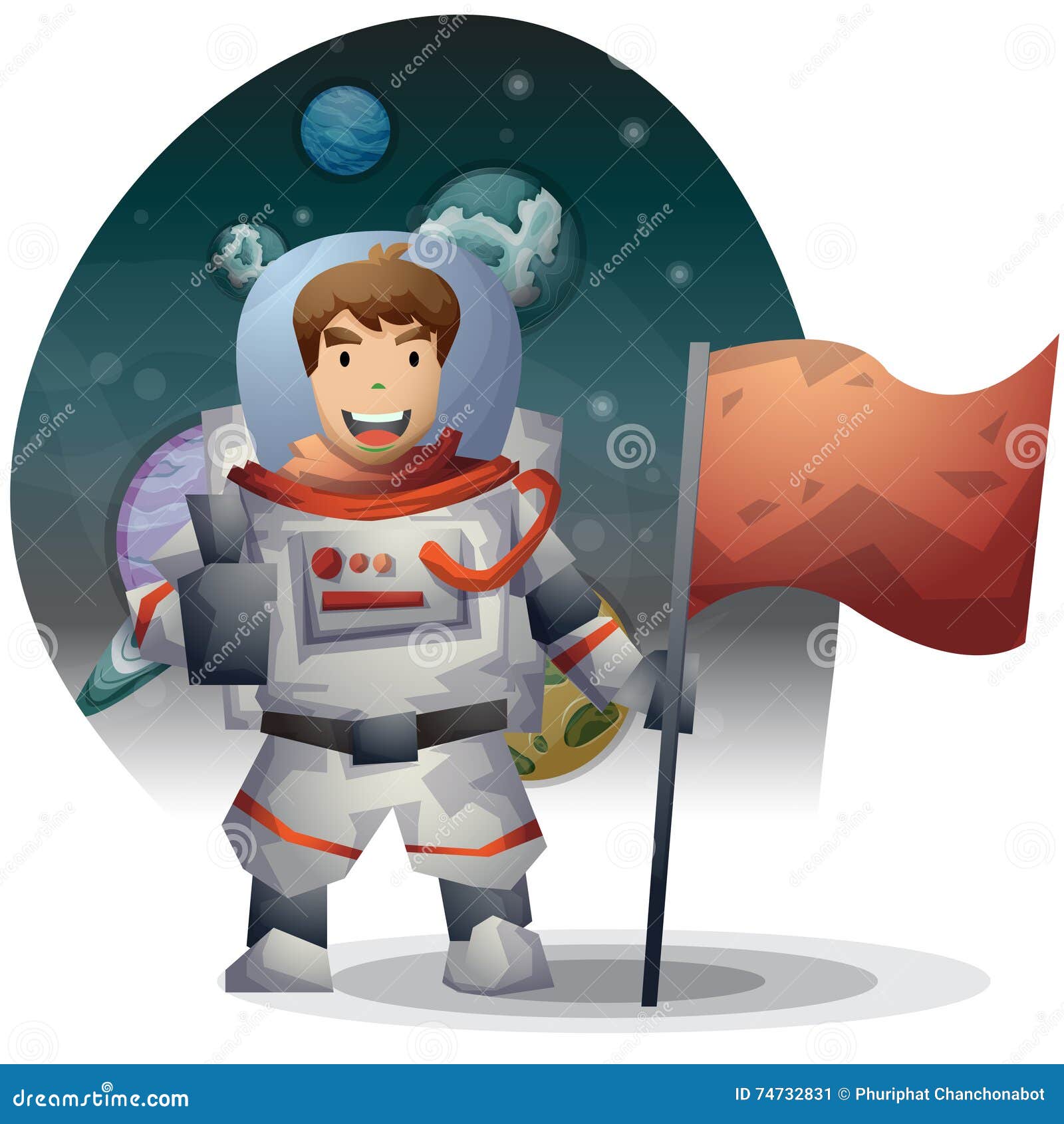 Astronaut Spaceman Vector Cartoon With Separated Layers | CartoonDealer ...