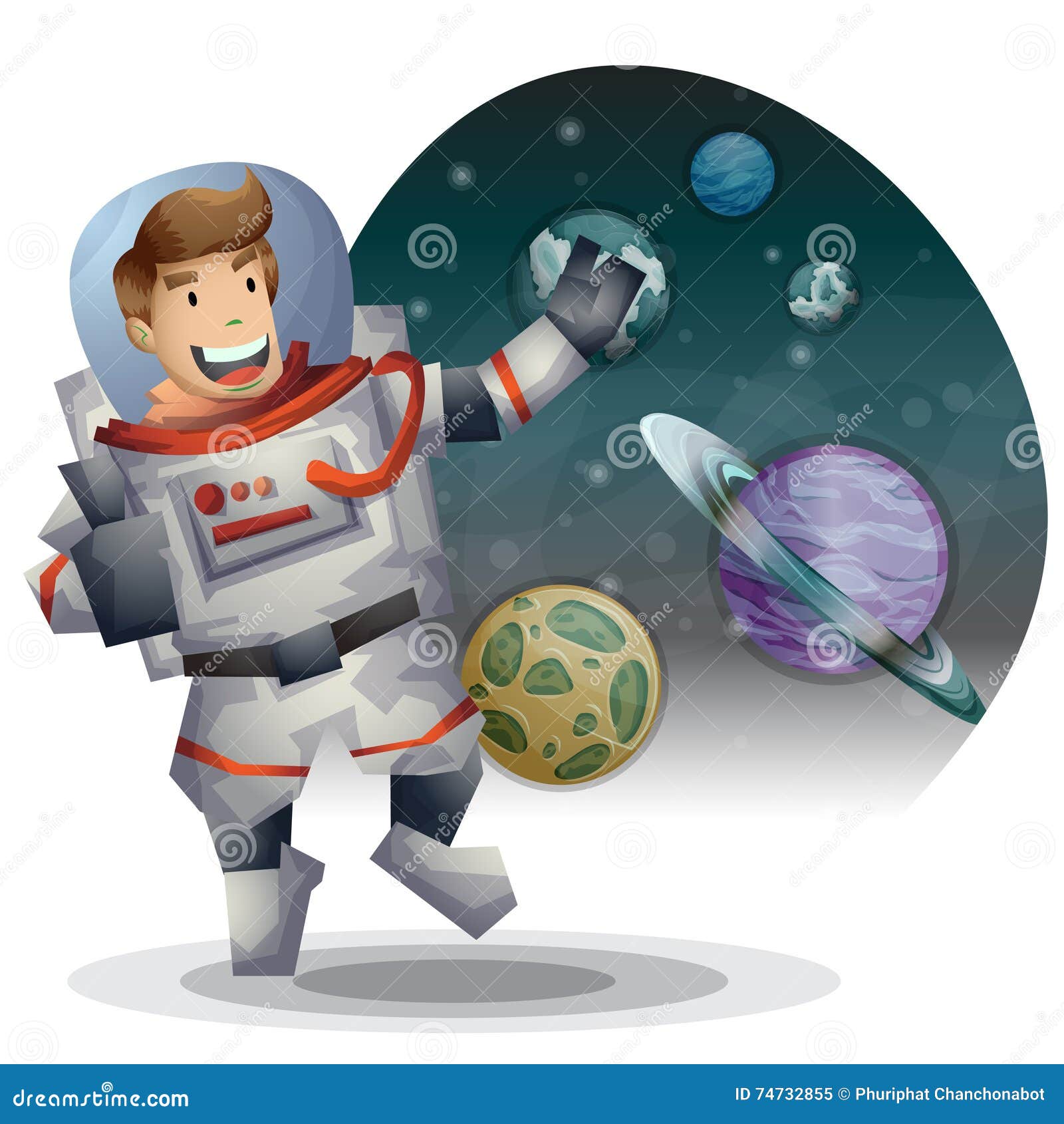 Astronaut Spaceman Vector Cartoon With Separated Layers | CartoonDealer ...