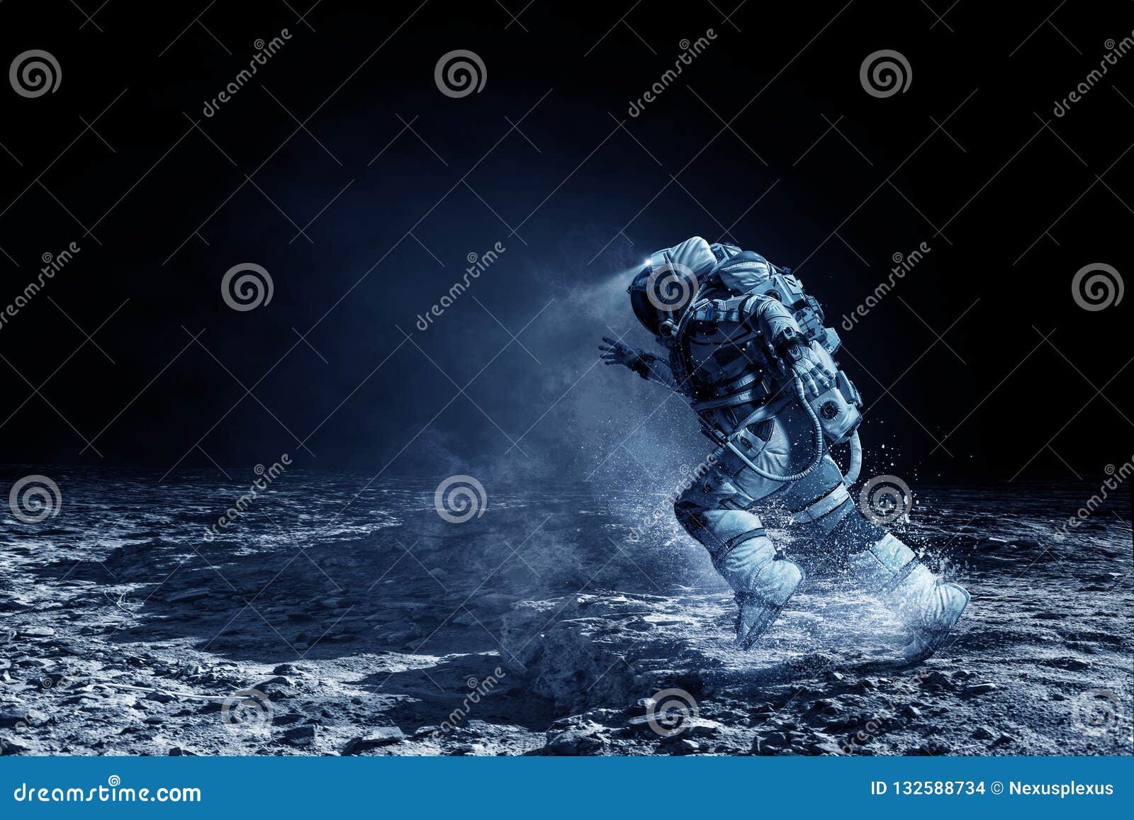 Spaceman Running Fast. Mixed Media Stock Photo - Image of spaceman ...
