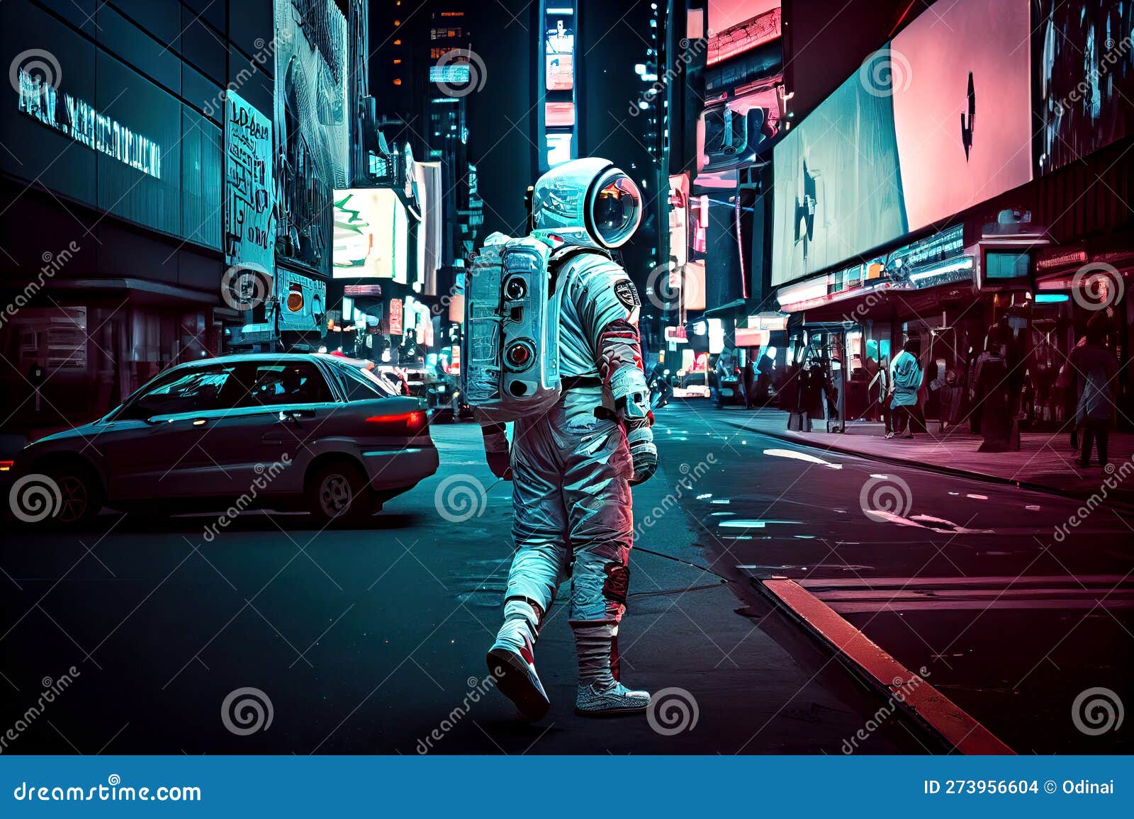 Astronaut Exploring the Streets of Manhattan - Generated with AI Stock ... Astronaut Exploring the Streets of Manhattan - Generated with AI Stock ...