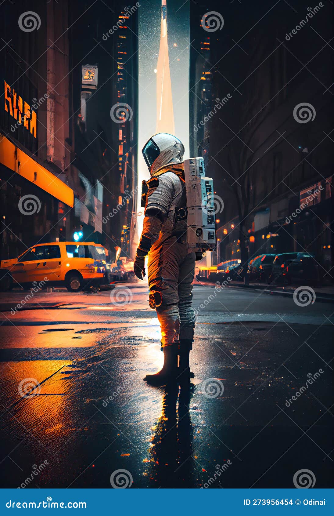 Astronaut Exploring the Streets of Manhattan - Generated with AI Stock ... Astronaut Exploring the Streets of Manhattan - Generated with AI Stock ...