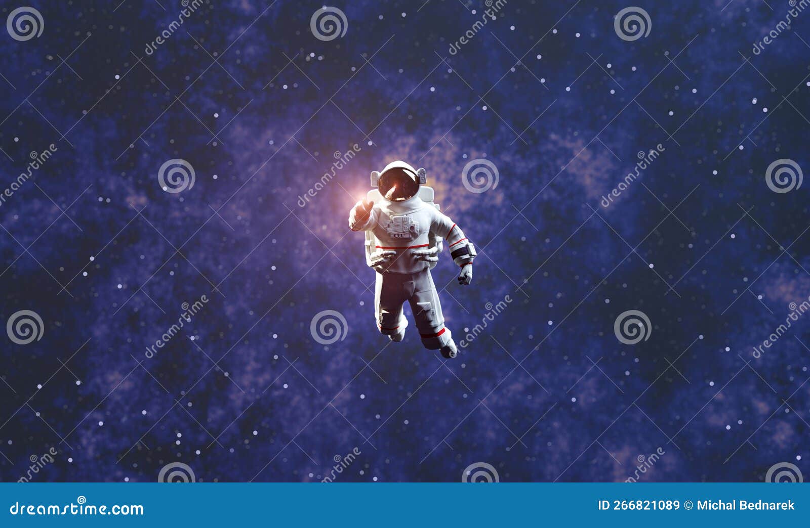 Astronaut Spacewalk in Space and Touching Orb of Light. Stock ... Astronaut Spacewalk in Space and Touching Orb of Light. Stock ...