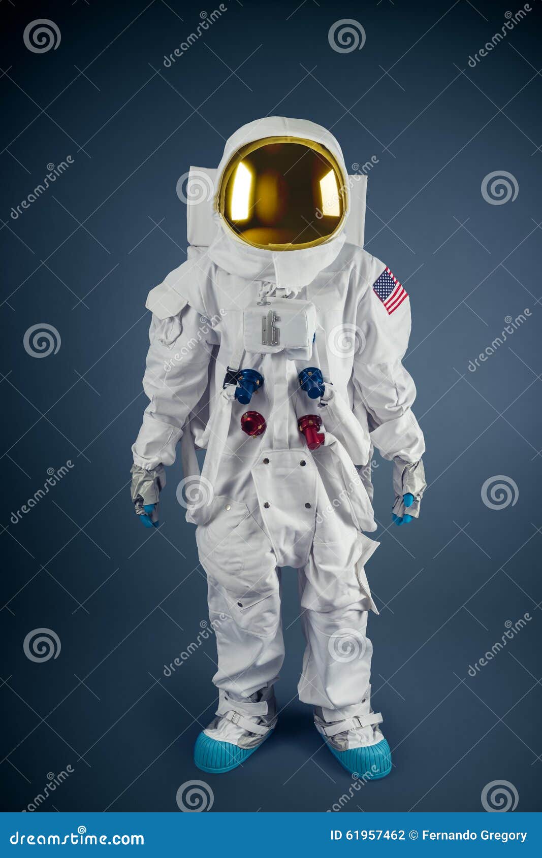 Astronaut Standing on a Grey Background Stock Photo - Image of white ...