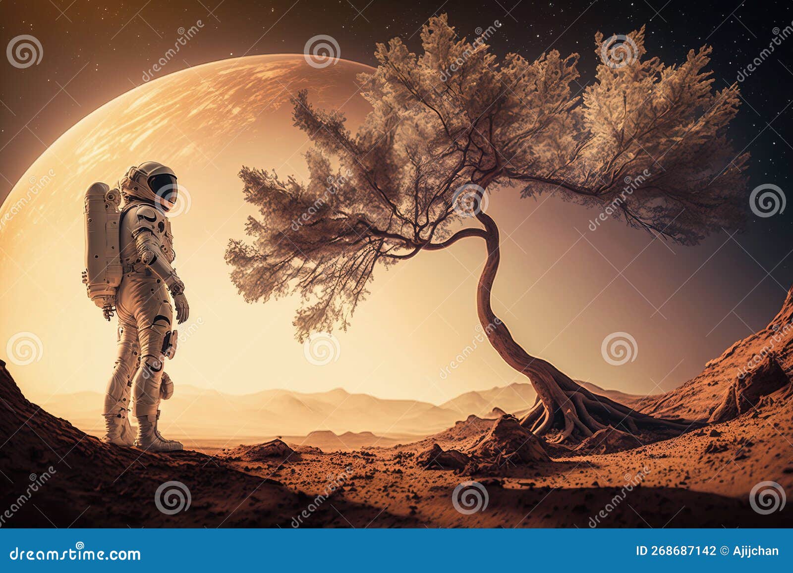 Tree Mars Hydrothermal Features Royalty-Free Cartoon | CartoonDealer.com #290674955