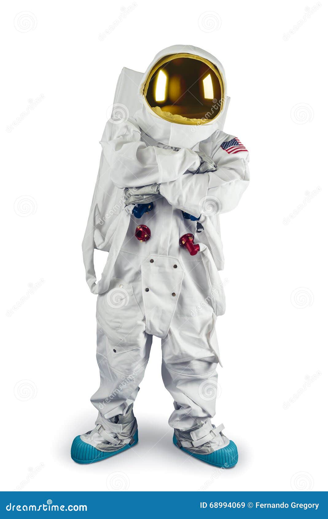 Astronaut Standing on a White Background Stock Image - Image of space ...