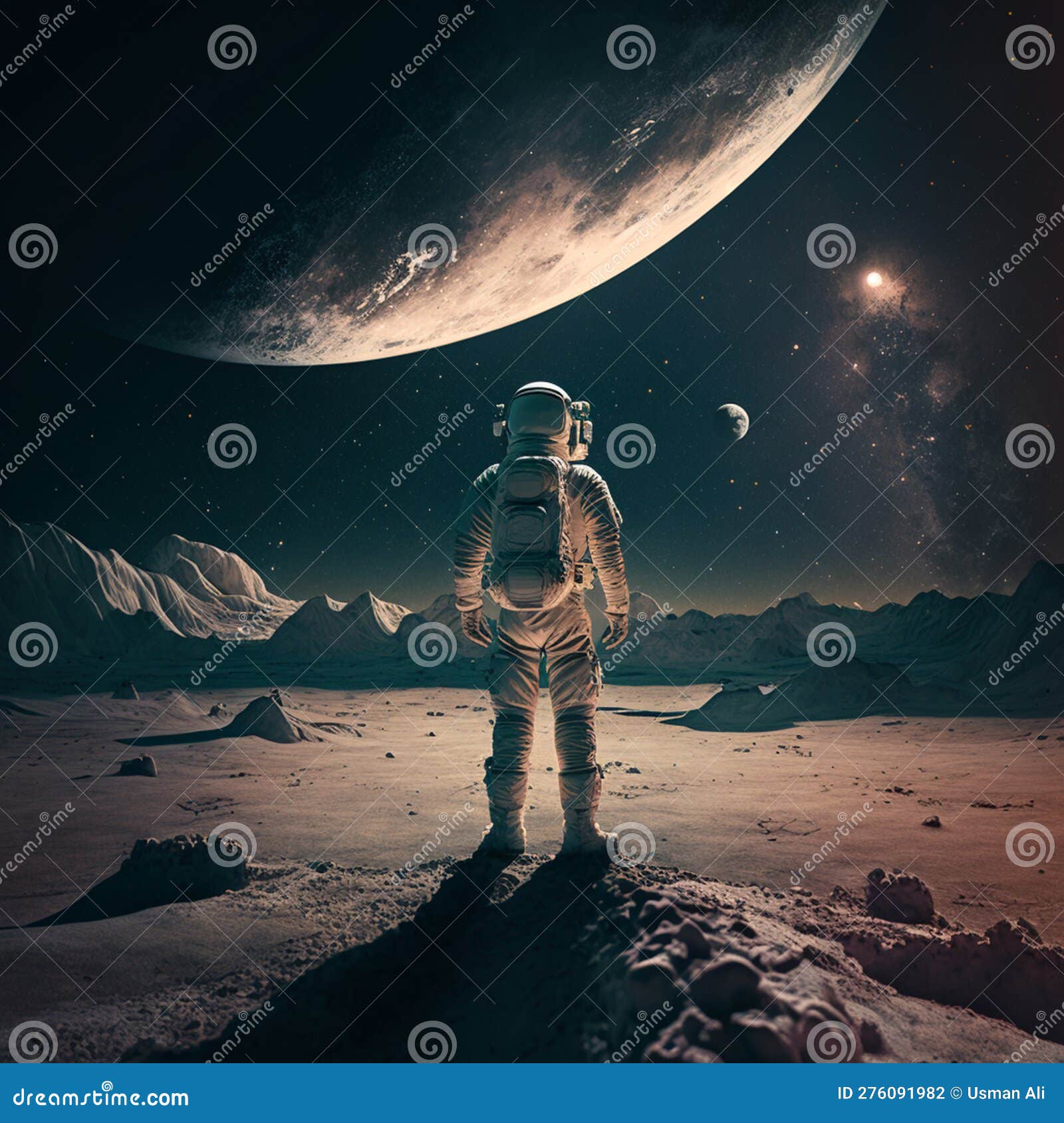 A Astronaut Stands On The Surface Of The Moon, Looking Up At The Stars ... A Astronaut Stands On The Surface Of The Moon, Looking Up At The Stars ...