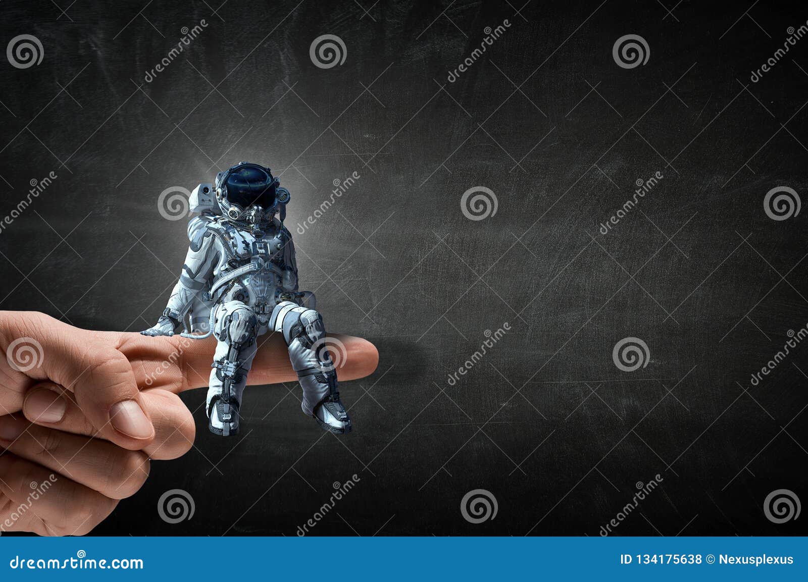 Spaceman on Finger. Mixed Media Stock Photo - Image of fiction, light ...
