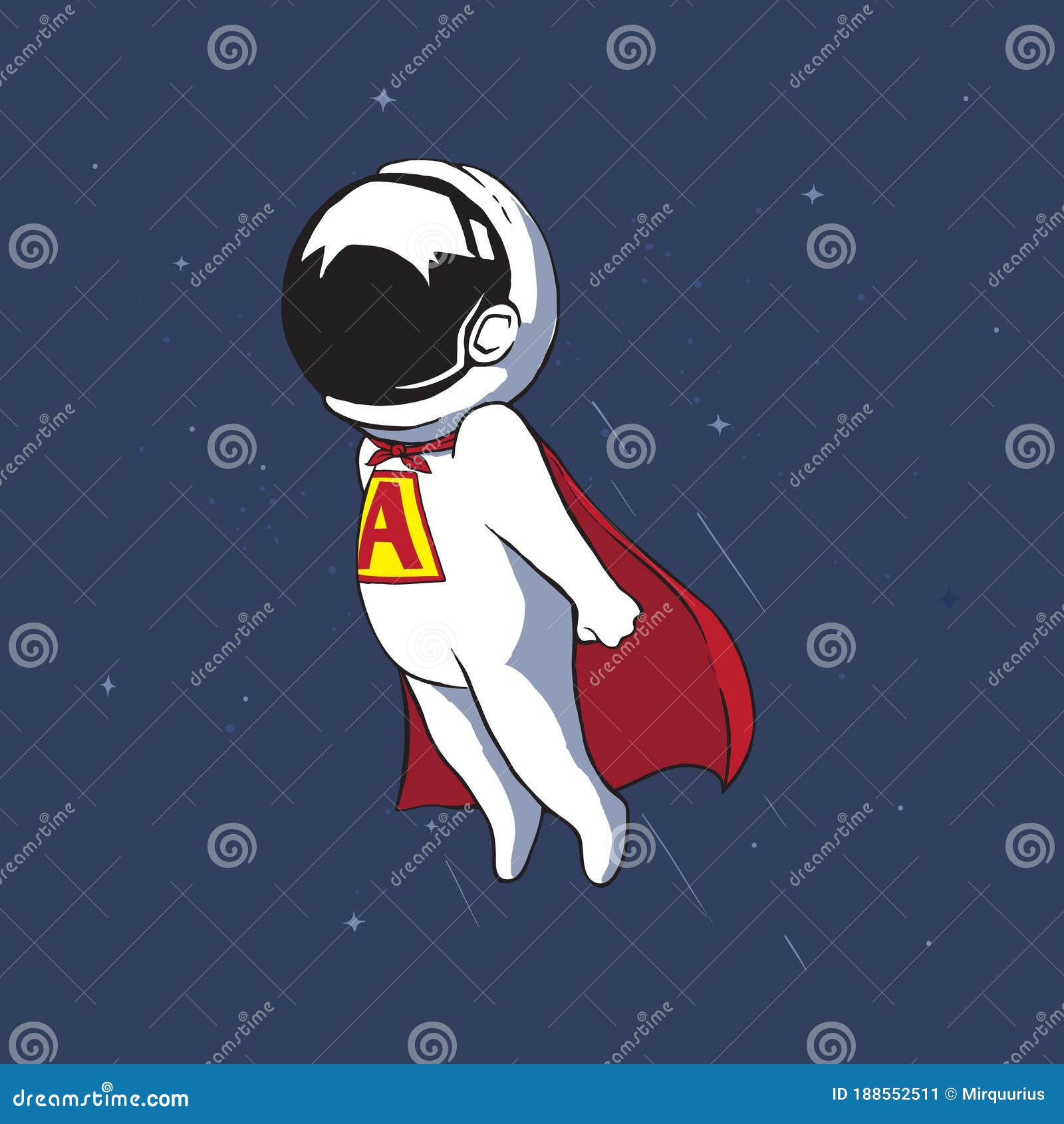 Astronaut Superhero Flies To Space Stock Vector - Illustration of power ...