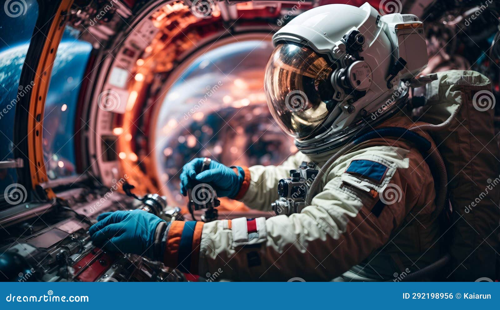 Astronaut Piloting A Rover On The Lunar Landscape, Showing Future ...