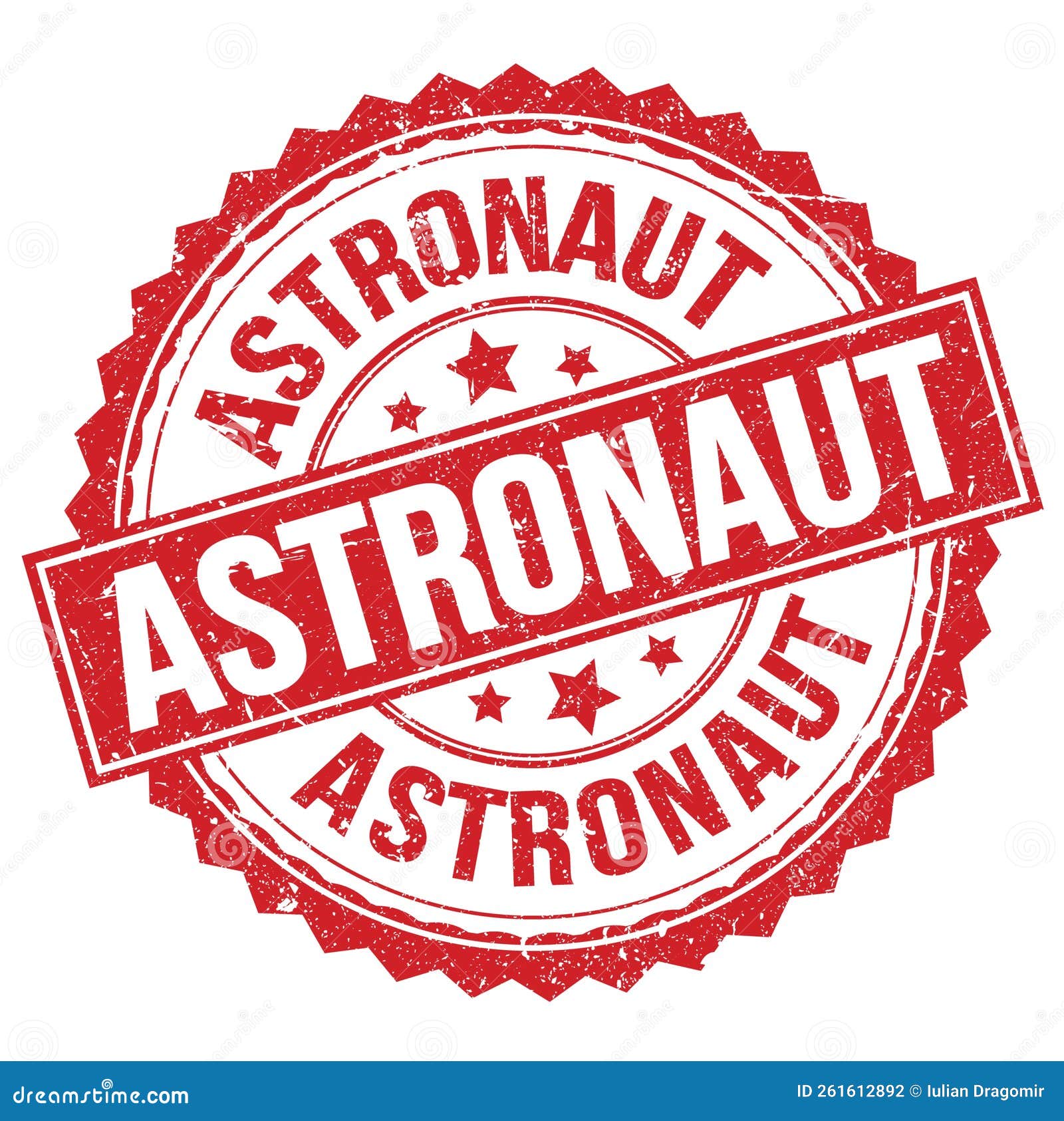 ASTRONAUT Text on Red Round Stamp Sign Stock Illustration ...