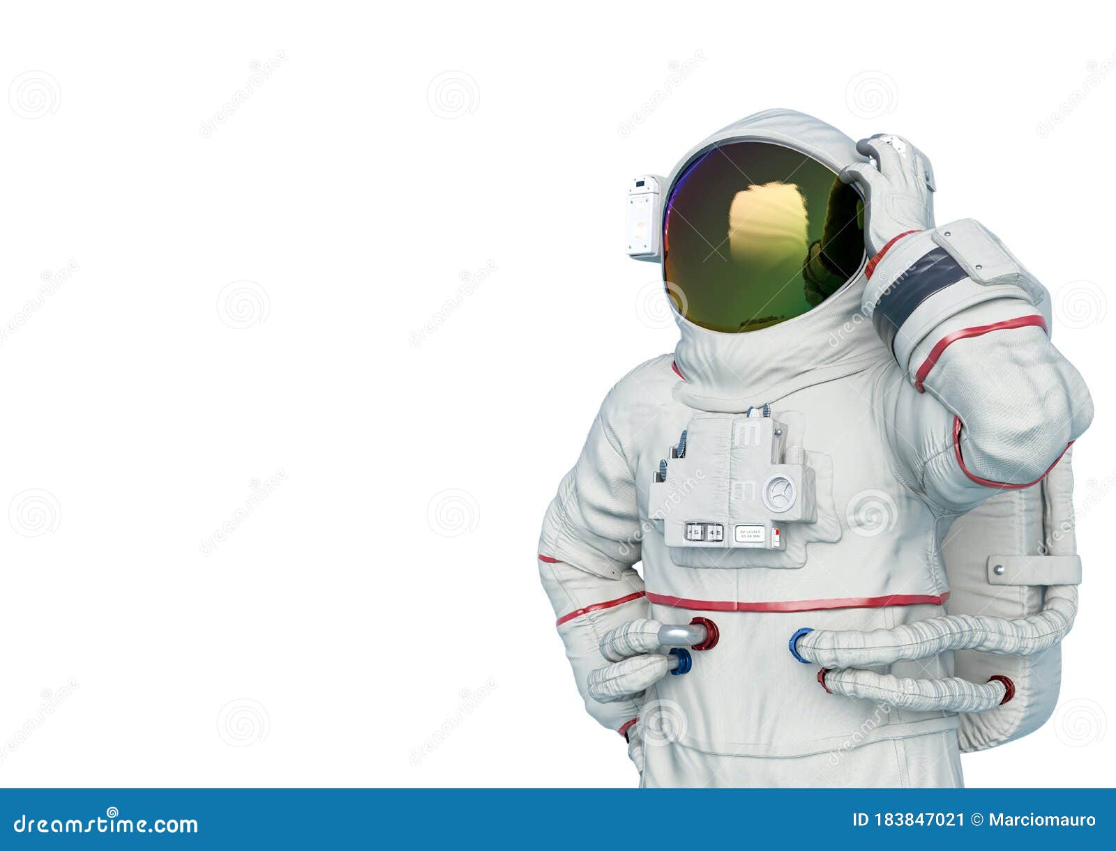 Astronaut is Thinking about with Copy Space Stock Illustration ...