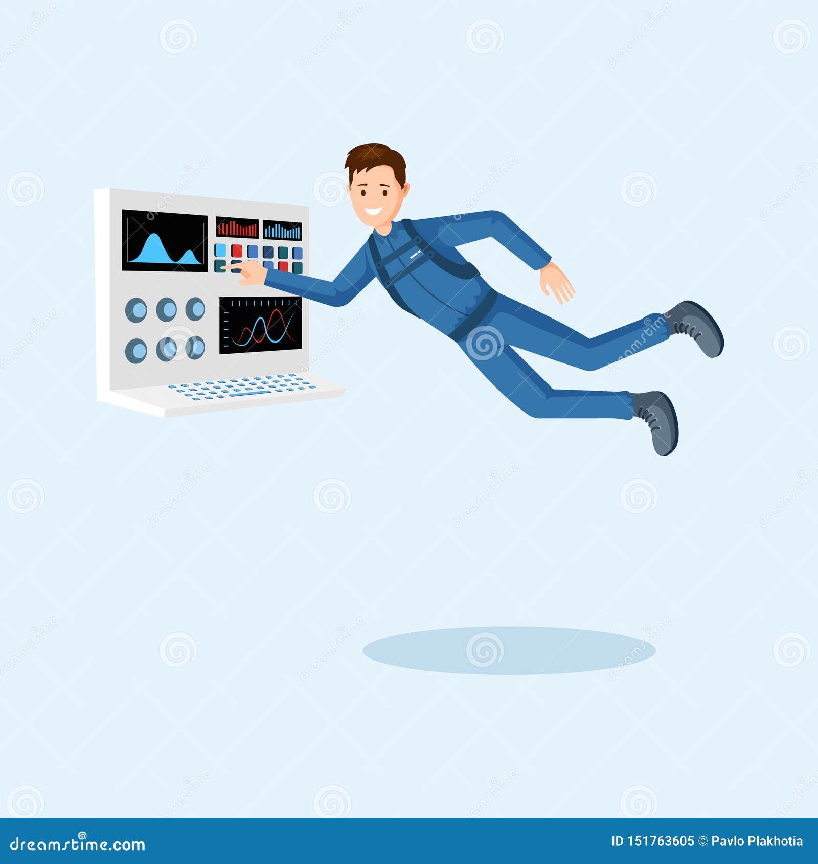 Astronaut Training Cartoon Characters Set Vector Illustration ...