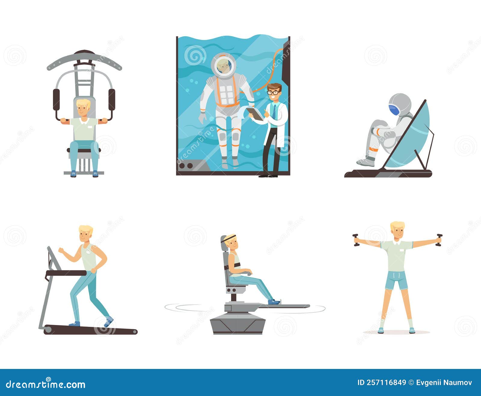 Astronaut Training with Simulator Machines Preparing for Space Flight ...