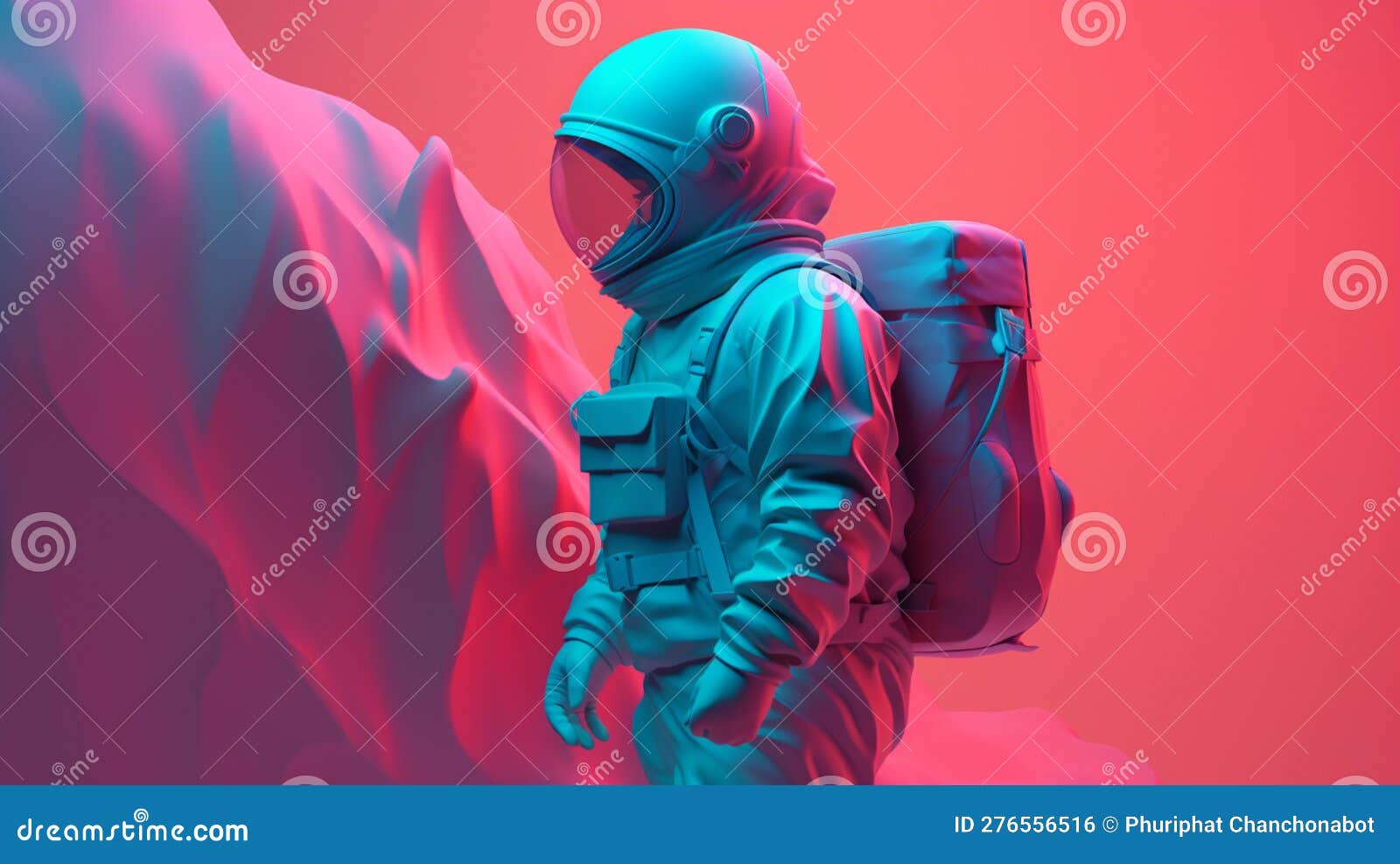Astronaut in Trending Color Palette with Generative AI Stock ...