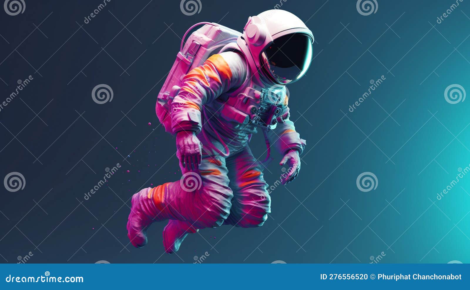 Astronaut in Trending Color Palette with Generative AI Stock ...