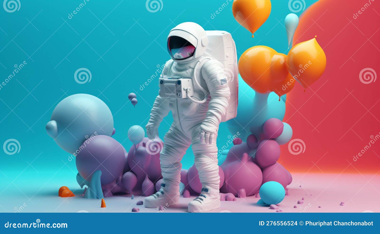 Astronaut in Trending Color Palette with Generative AI Stock ...