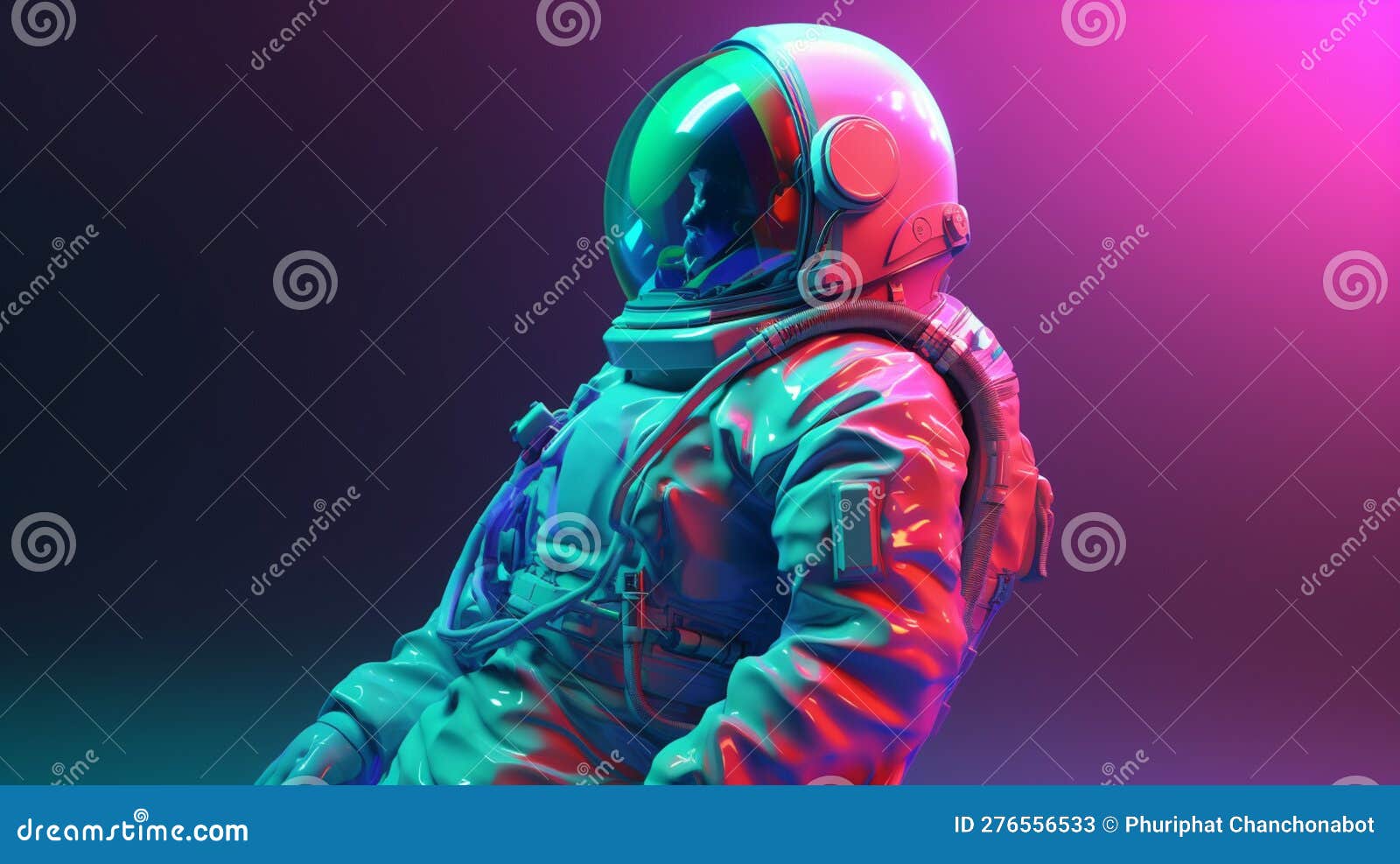 Astronaut in Trending Color Palette with Generative AI Stock ...