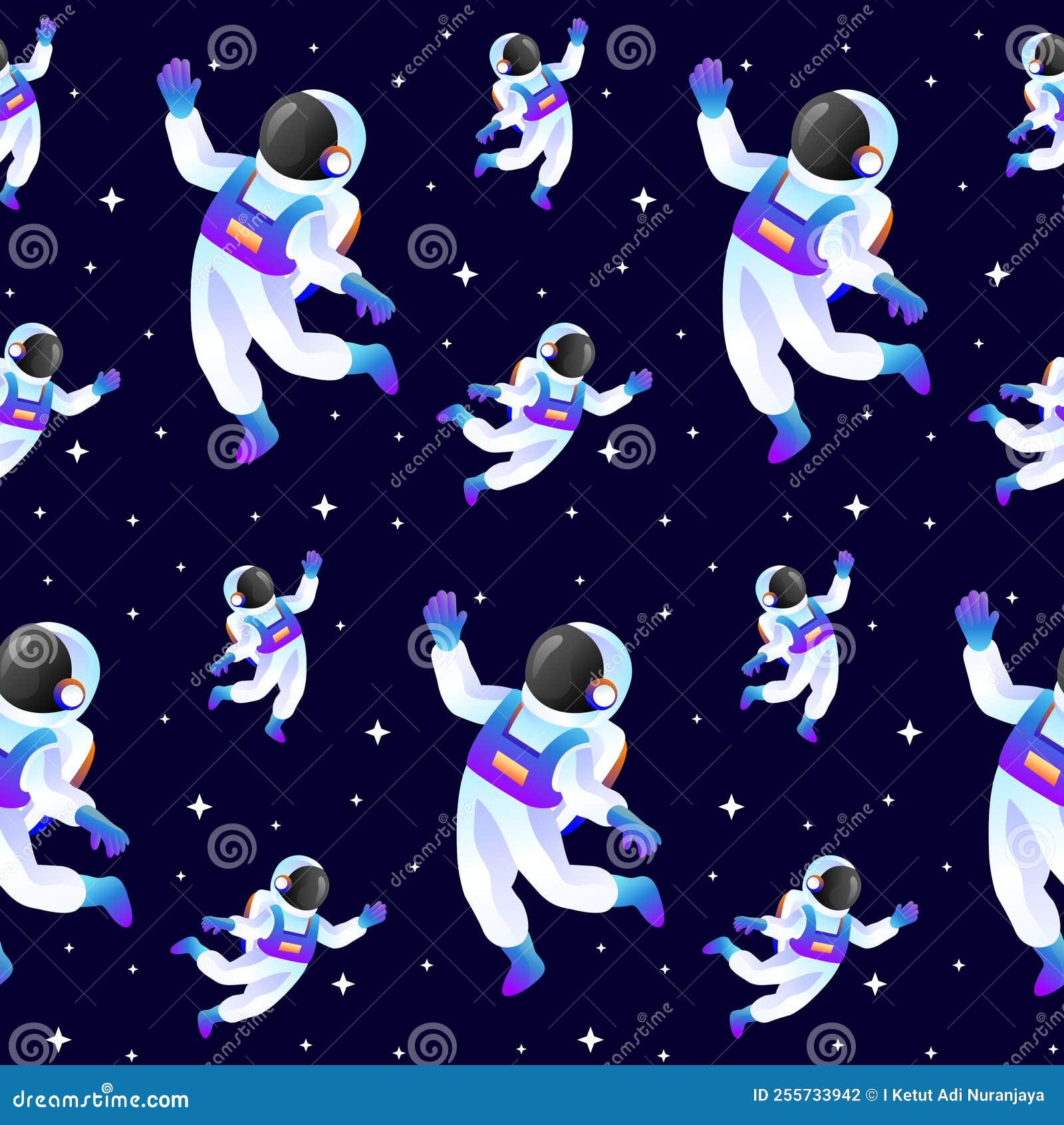 Astronaut Vector Seamless Pattern Stock Vector - Illustration of vector ...