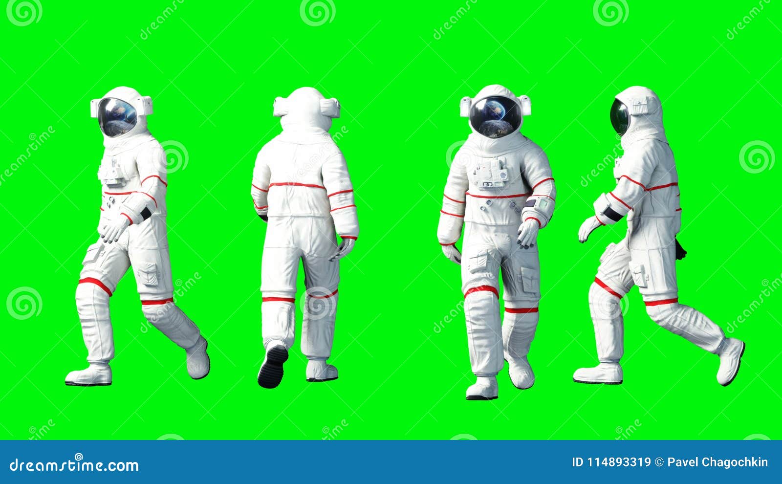 Astronaut Walking . Green Screen. Realistic 4k Animation. Stock Video ...