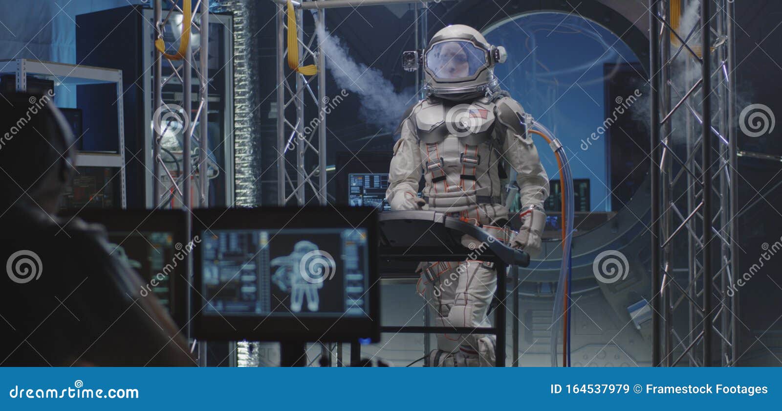Astronaut Walking on a Treadmill Stock Image - Image of spacesuit ...