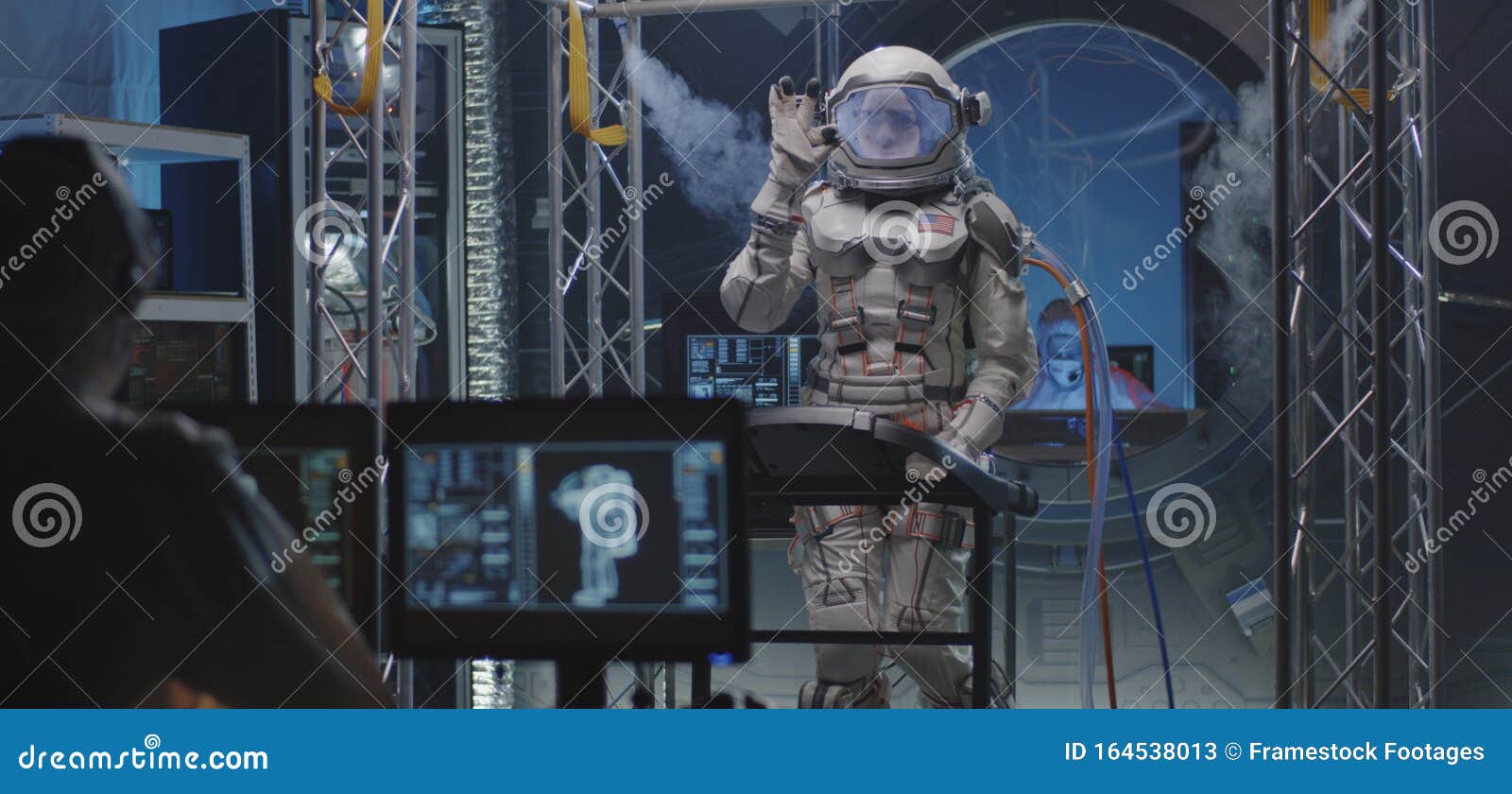 Astronaut Walking on a Treadmill Stock Image - Image of middleaged ...