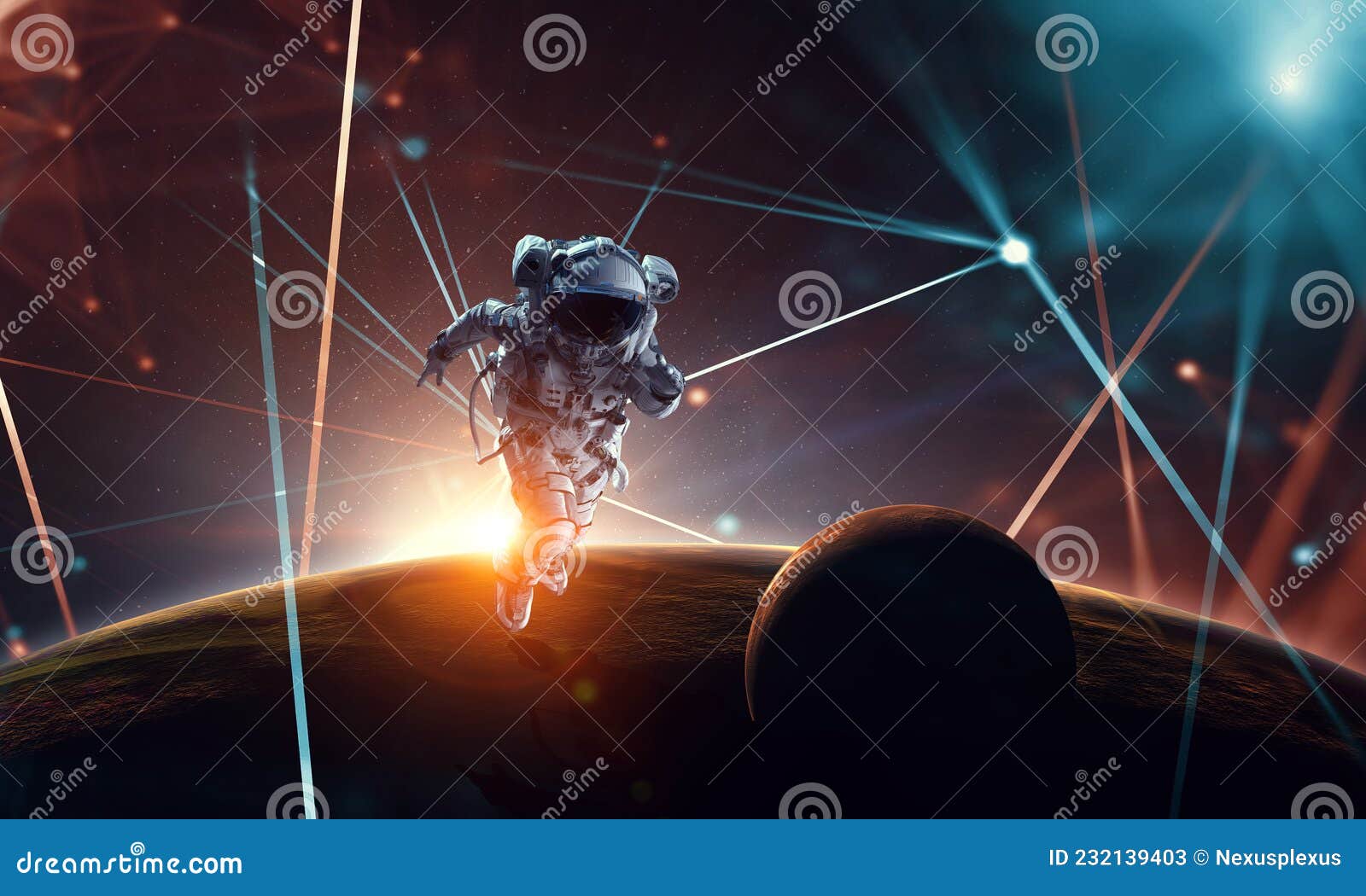 Astronaut Walking on an Unexplored Planet Stock Image - Image of ...