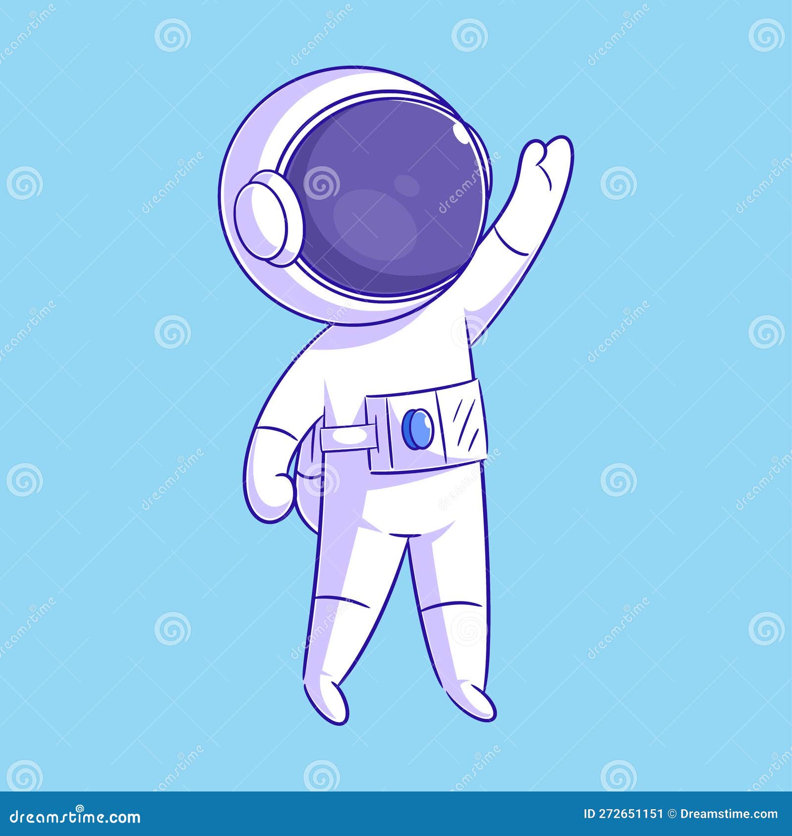 Astronaut Waving His Hand, Space Tourist Character In Space Suit Doing ...