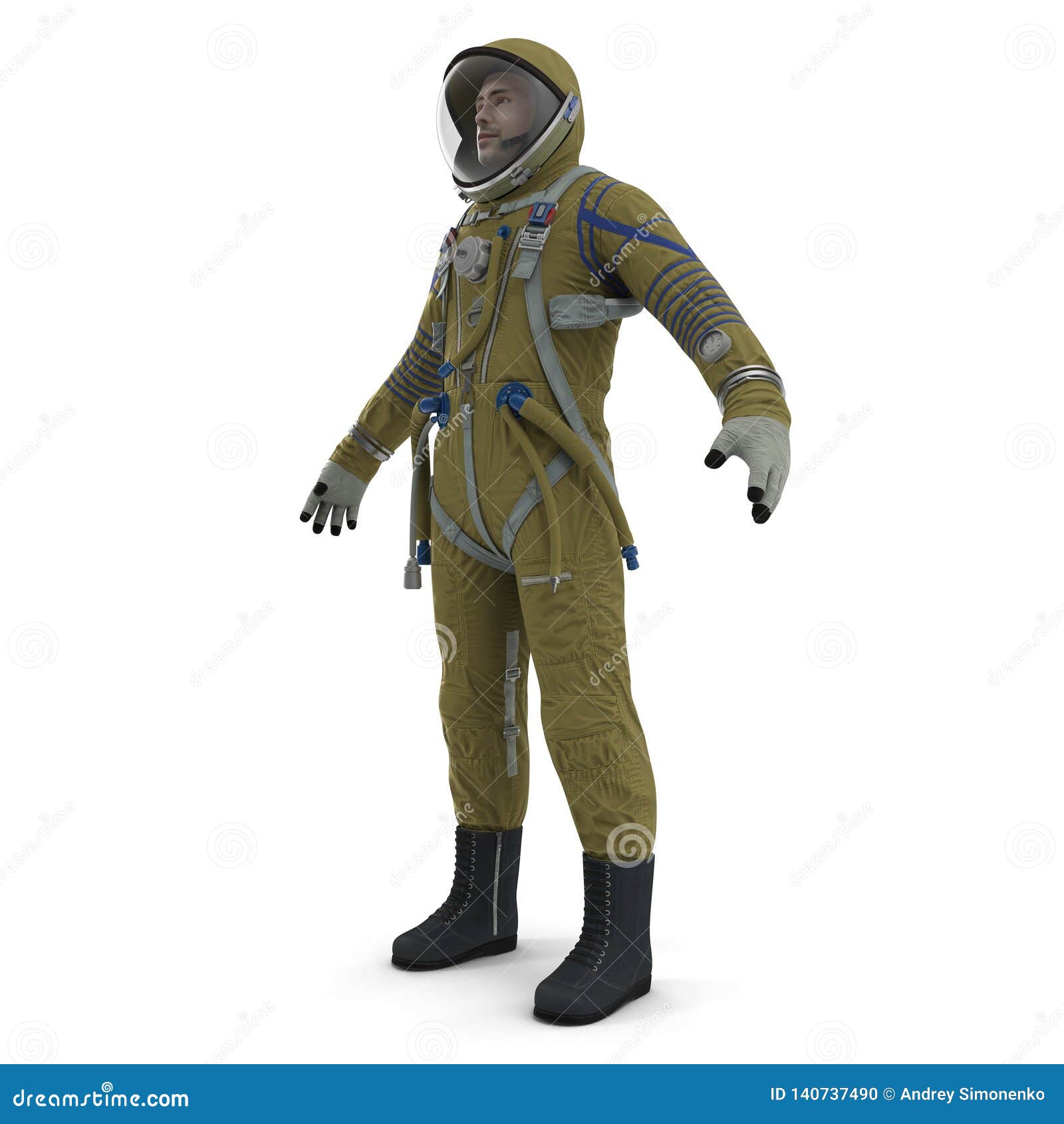 Astronaut Wearing Space Suit Strizh Standing Pose Isolated on White ... Astronaut Wearing Space Suit Strizh Standing Pose Isolated on White ...