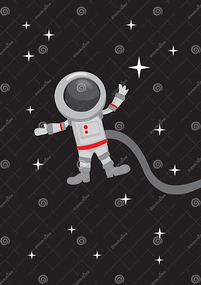 Astronaut Zero Gravity in Outer Space Stock Vector - Illustration of ...