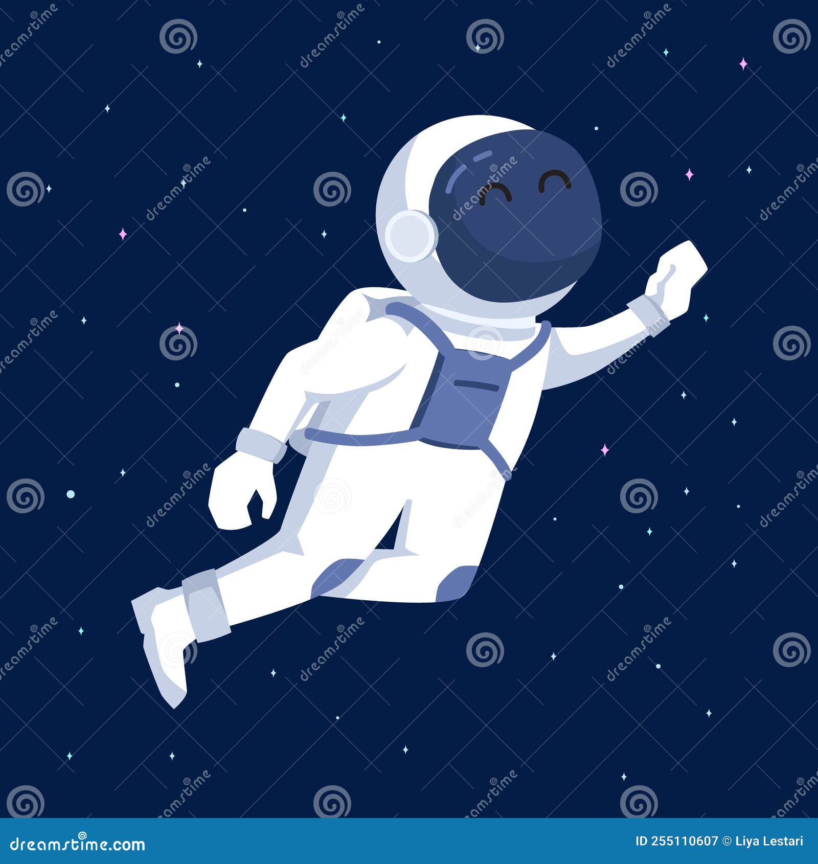Astronauta De Dibujos Animados Lindo Flotando En El Espacio Ondeando ... Astronauta De Dibujos Animados Lindo Flotando En El Espacio Ondeando ...
