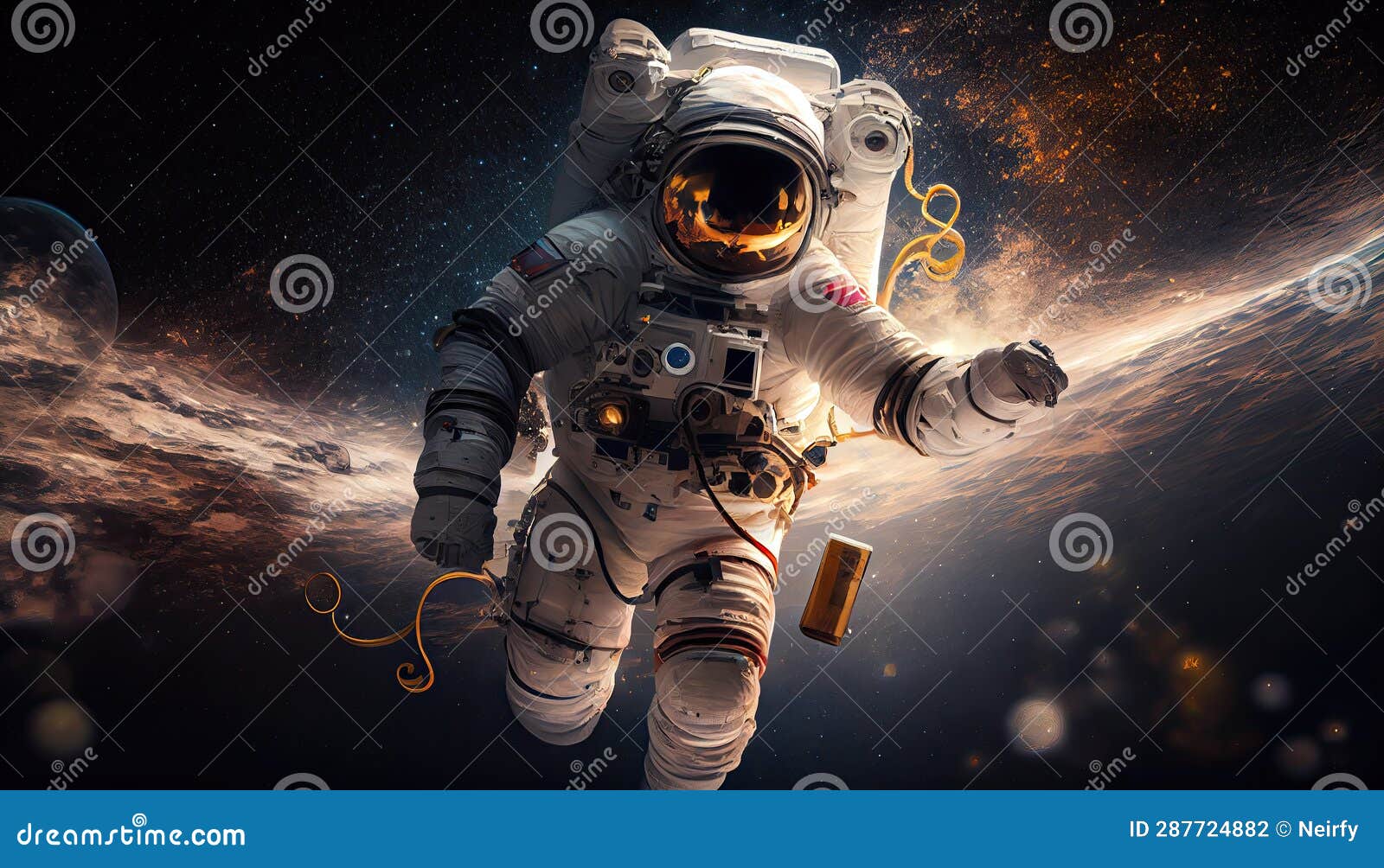 Astronauts on alien planet stock illustration. Illustration of galactic ...